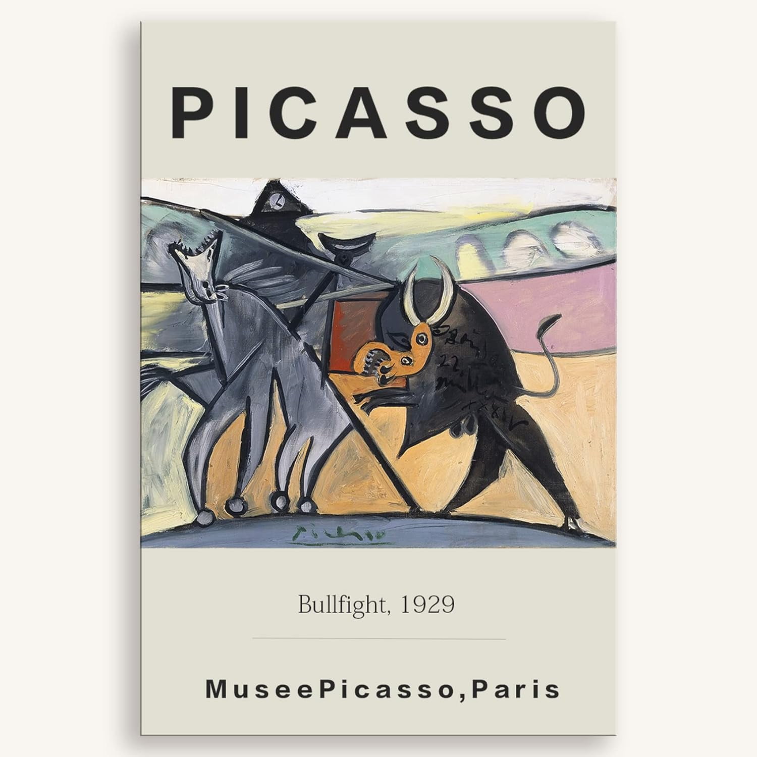 Asdg12s Canvas Print Wall Art Poster - Bullfight,1929 Famous Paintings By Pablo Picasso Canvas ...