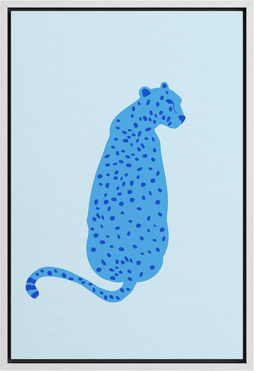 Asdg12s- Canvas Print Wall Art Preppy Room Decor Pastel Blue Cheetah ...