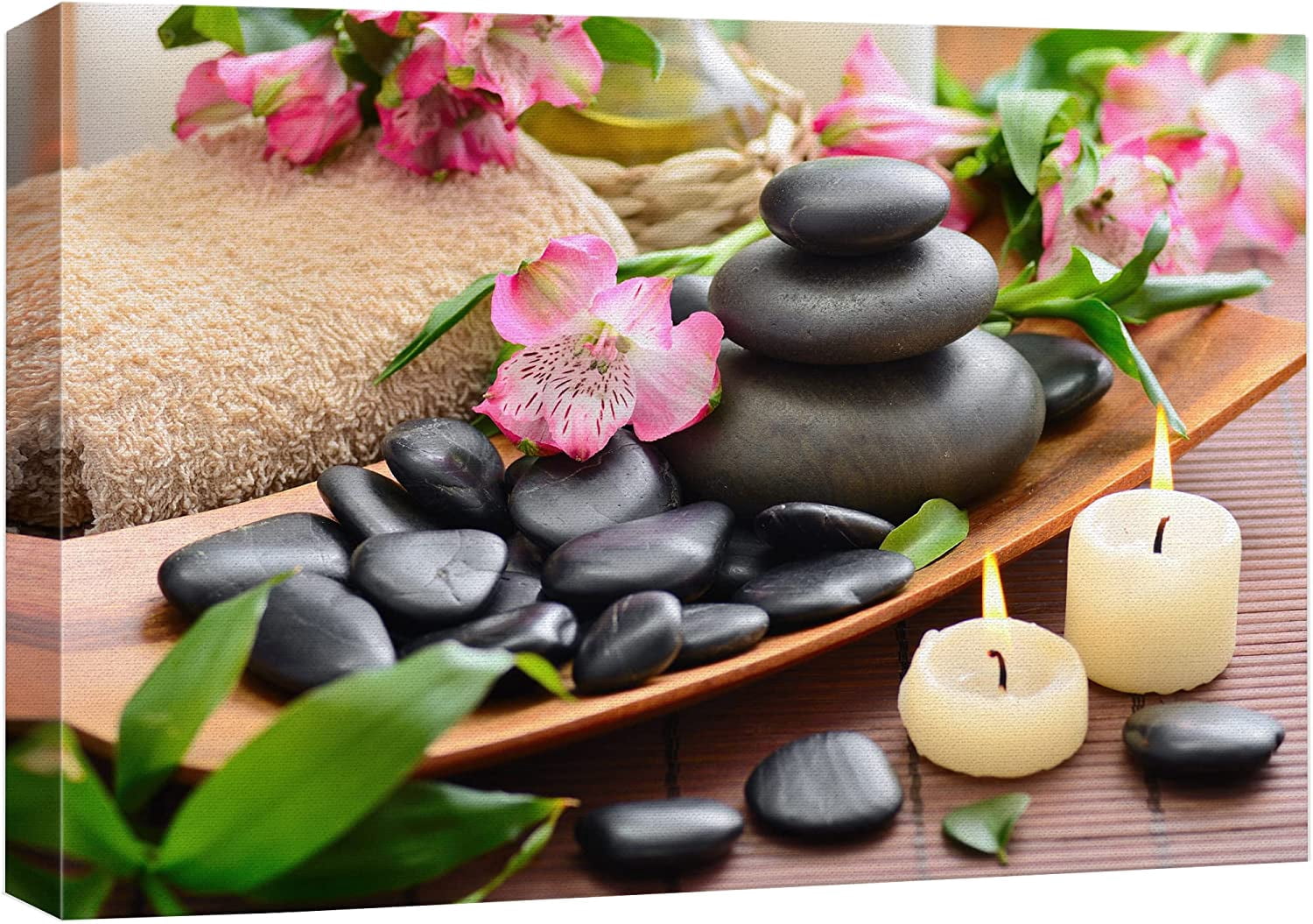 Asdg12s-Canvas Print Wall Art Relaxing Zen Orchid Flowers Massage Stone ...