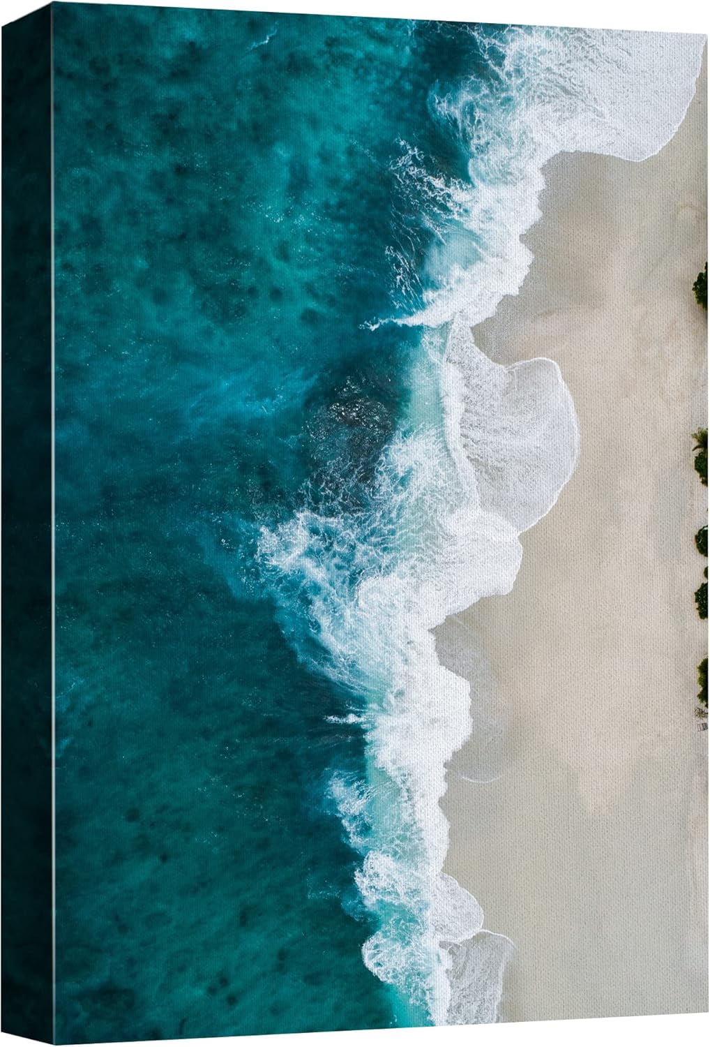 Asdg12s-Canvas Print Wall Art Rushing Waves on White Beach Shore Marine ...