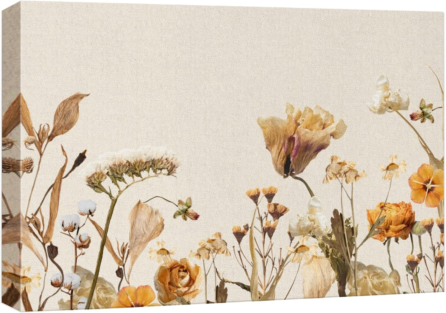 Asdg12s-Canvas Print Wall Art Soft Pastel Floral and Butterfly Nature ...