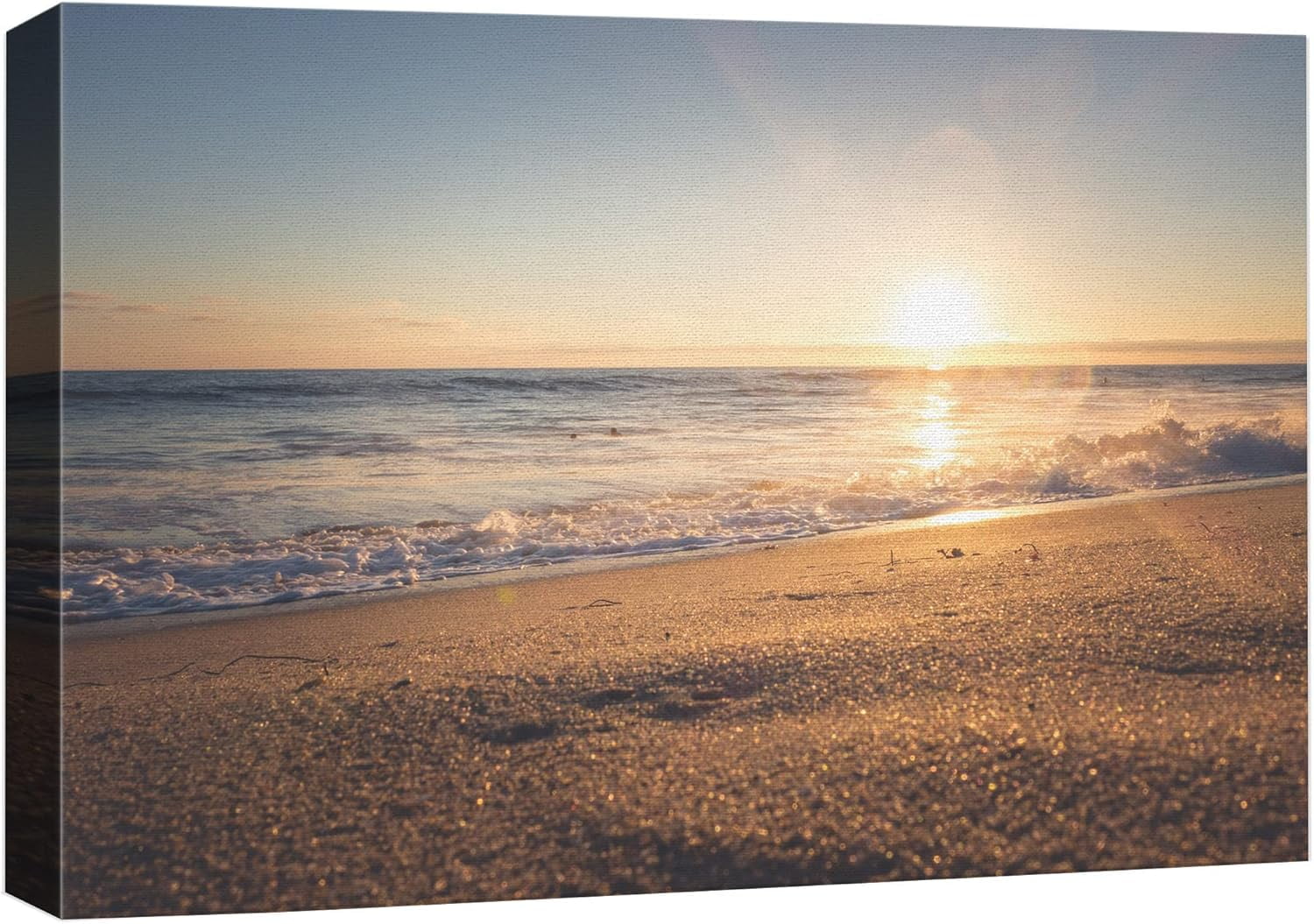 Asdg12s-Canvas Print Wall Art Sunlight on The Beach Horizon with Sand ...