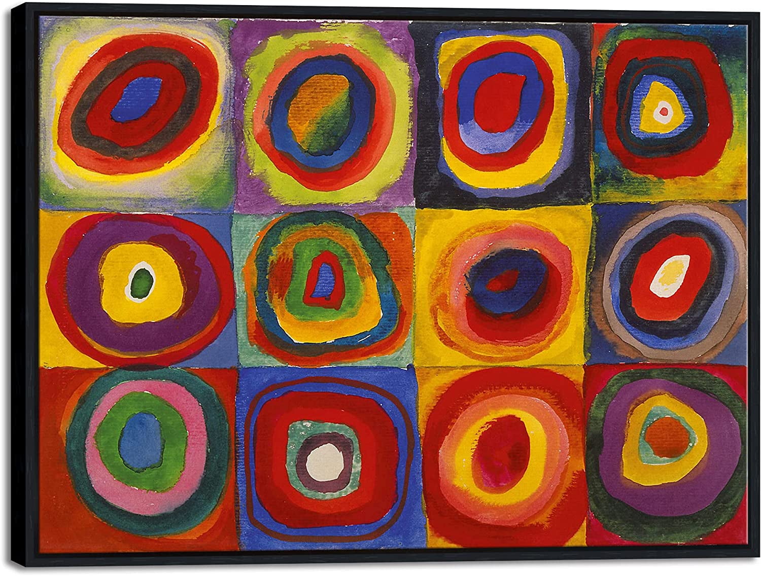 Asdg12s- Canvas Wall Art Squares with Concentric Circles of Wassily ...