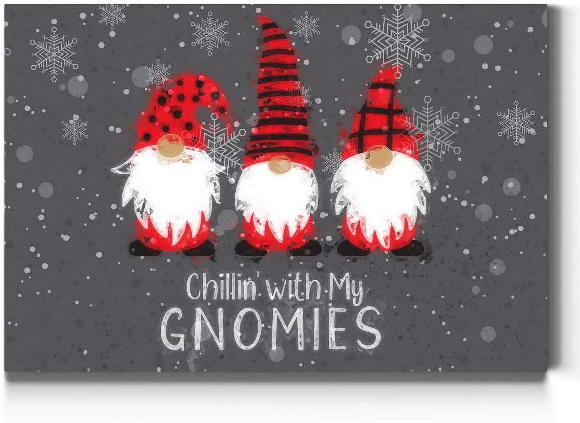 Asdg12s-Chillin with my Gnomies Wall Art, Funny Christmas & Winter ...