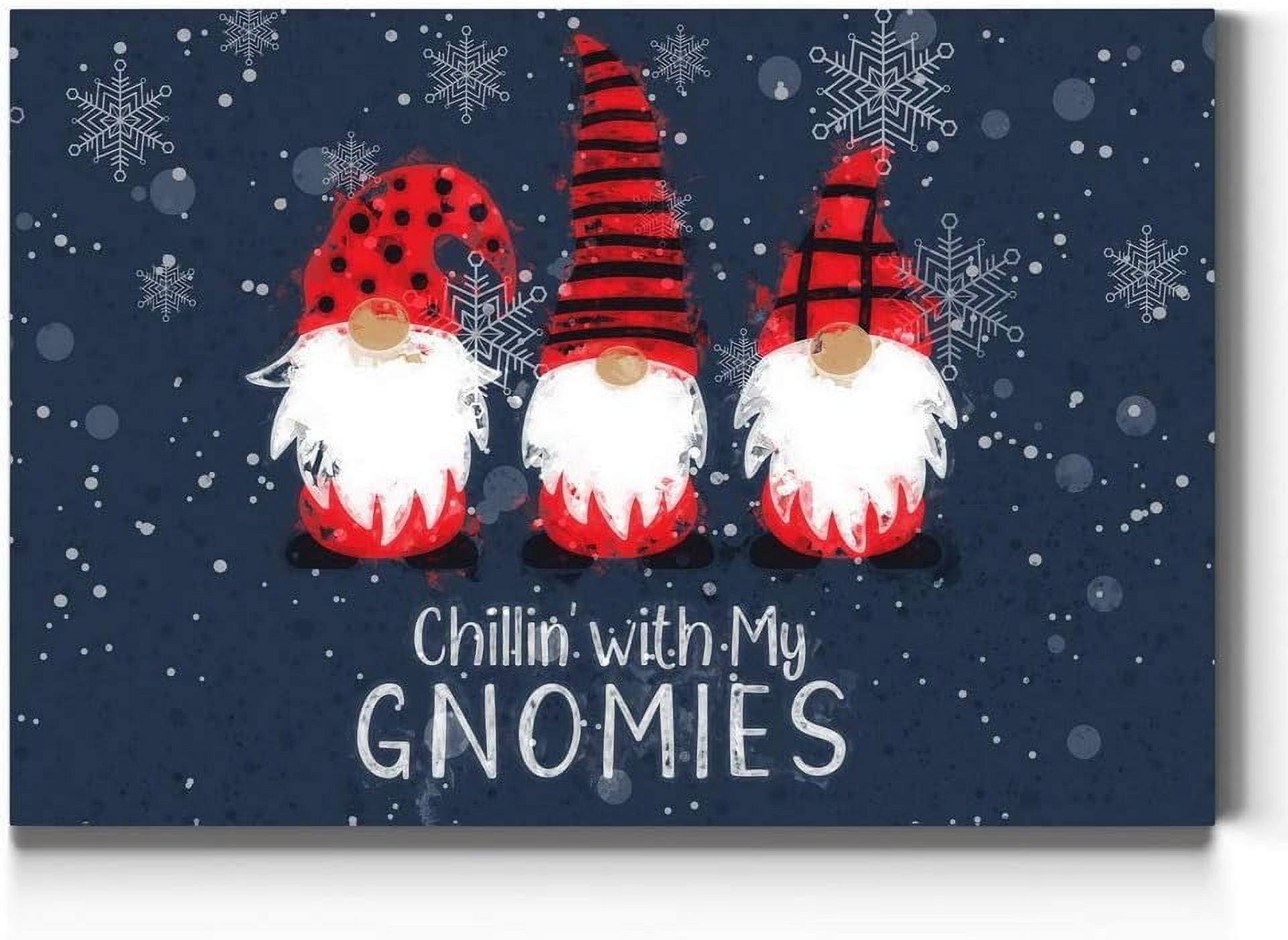 Asdg12s-Chillin with my Gnomies Wall Art, Funny Christmas & Winter ...