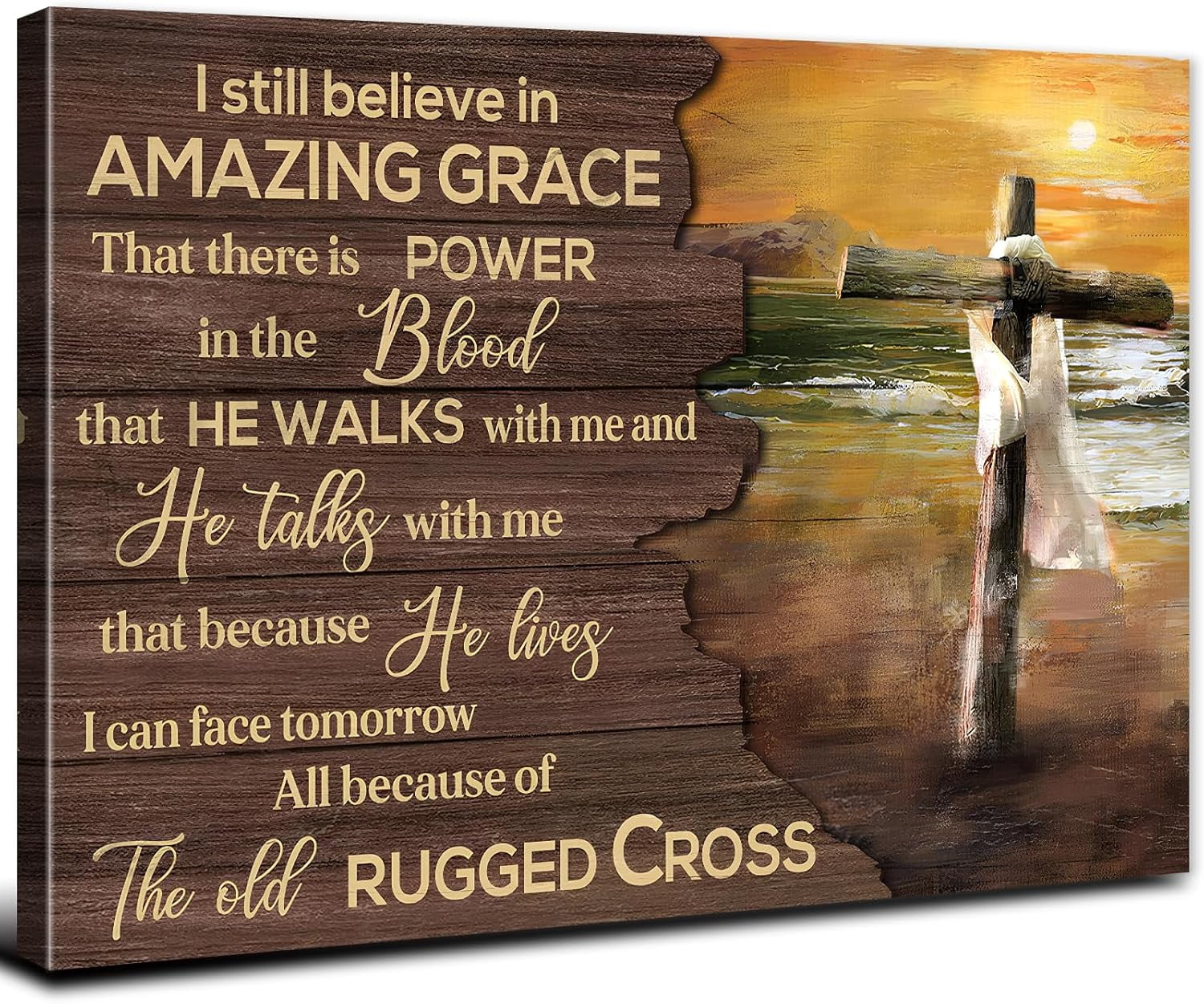 Asdg12s-Christian Wall Art Bible Verse Decor Coastal Scenery Pictures ...