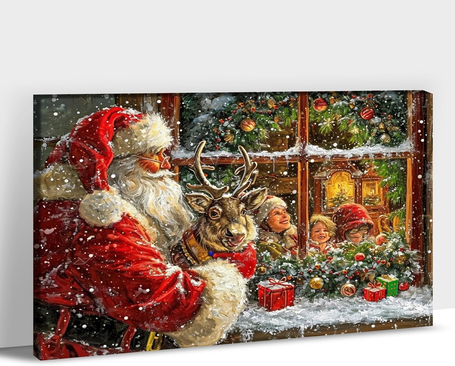 Asdg12s-Christmas Canvas Wall Art, Christmas Santa Wall Art Prints ...