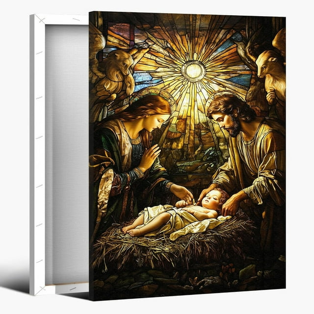 Asdg12s-Christmas Nativity Wall Art Prints, Nativity Canvas Wall Art ...