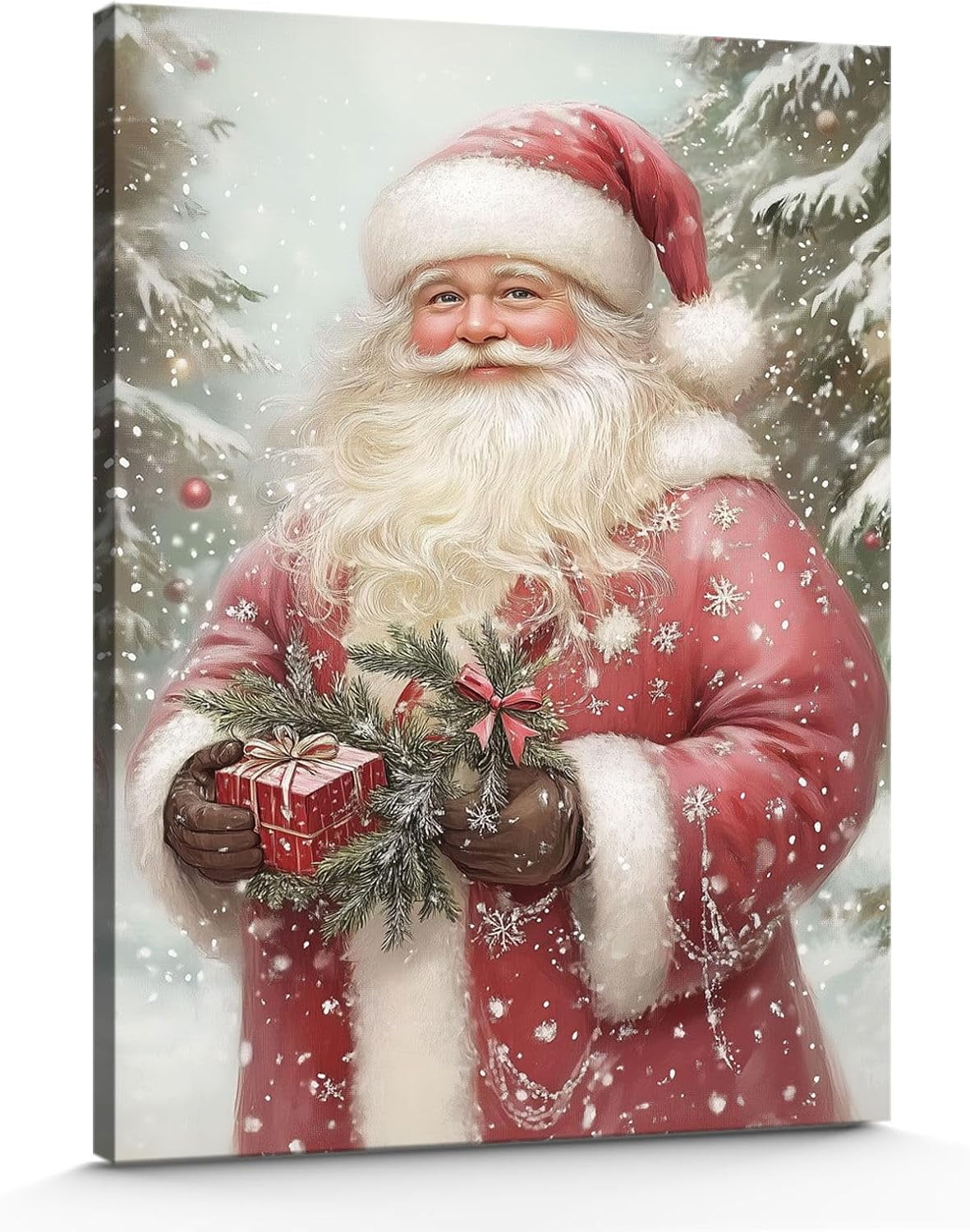 Asdg12s-Classic Santa Claus Christmas Wall Art - Festive Holiday Canvas ...