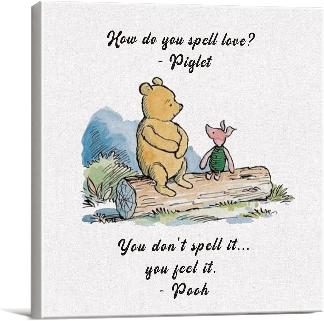 Asdg12s-Classic Winnie the Pooh Wall Art Decor How Do You Spell Love ...