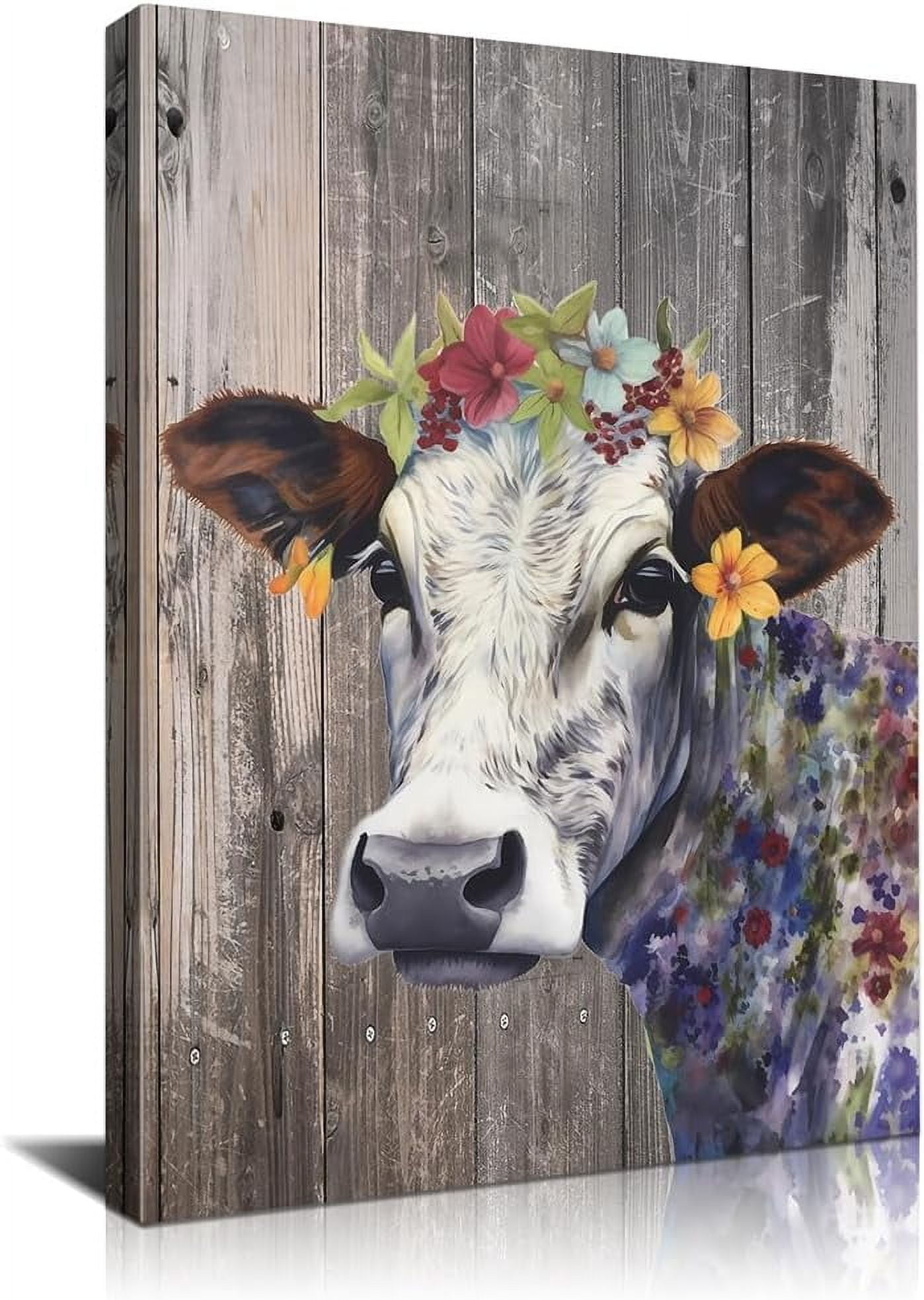 Asdg12s-Cow Wall Decor Cow Picture Farmhouse Pictures Animal Canvas ...
