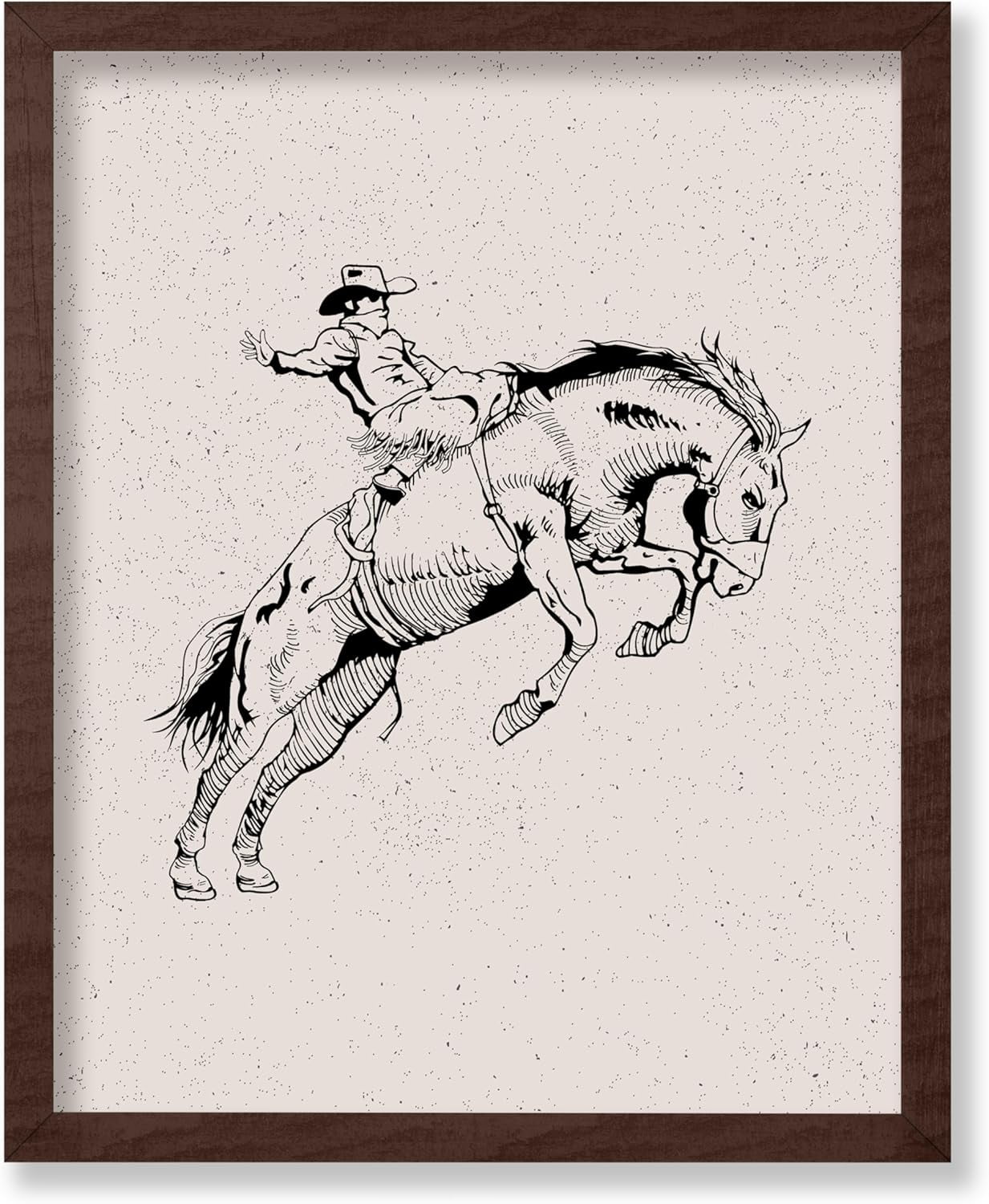 Asdg12s -Cowboy-on-Bucking-Horse-Poster---Retro-Rodeo-Print---Cowboy ...
