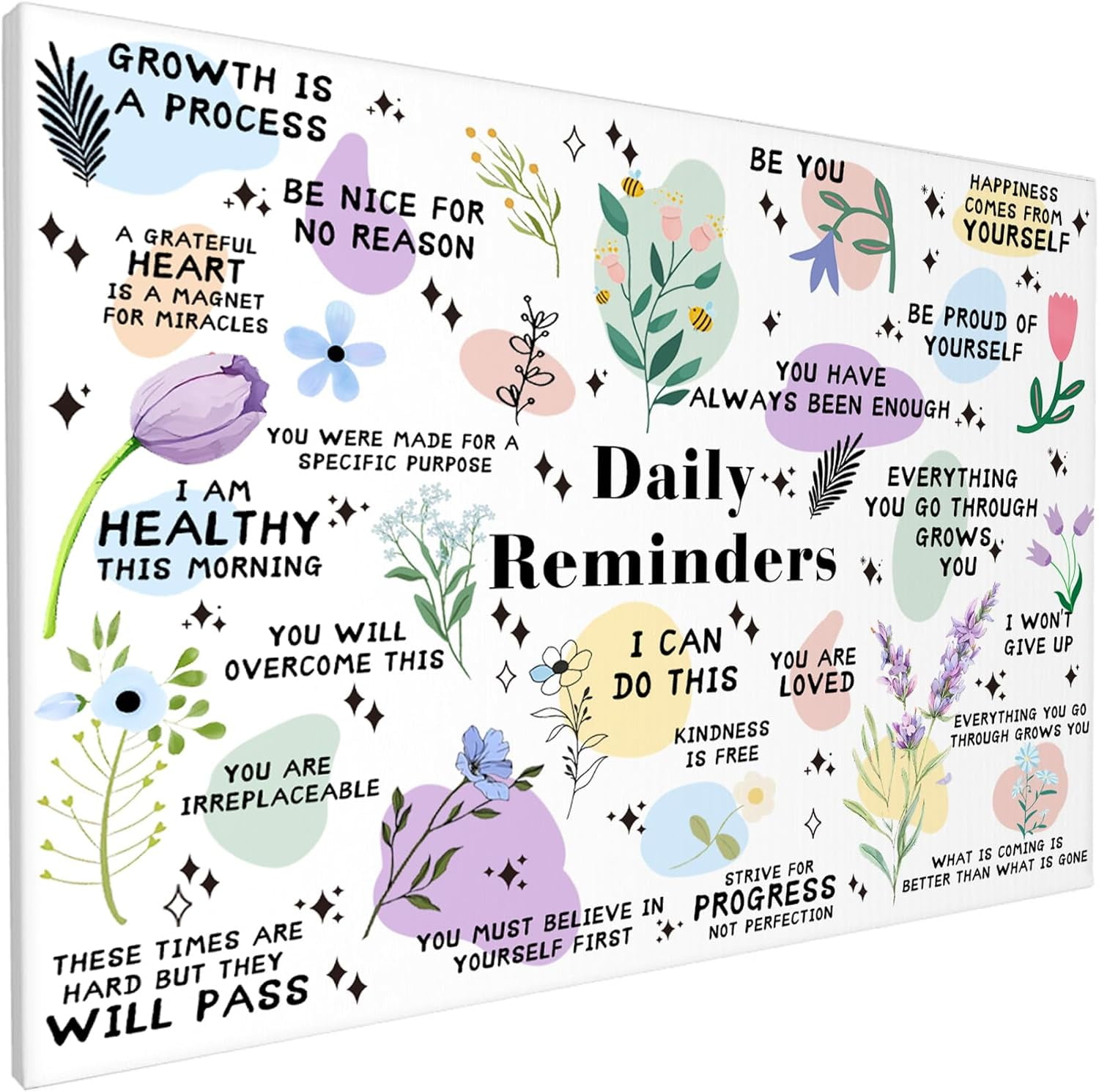 Asdg12s-Daily Reminder Wall Art, Inspiration Canvas Wall Decor ...