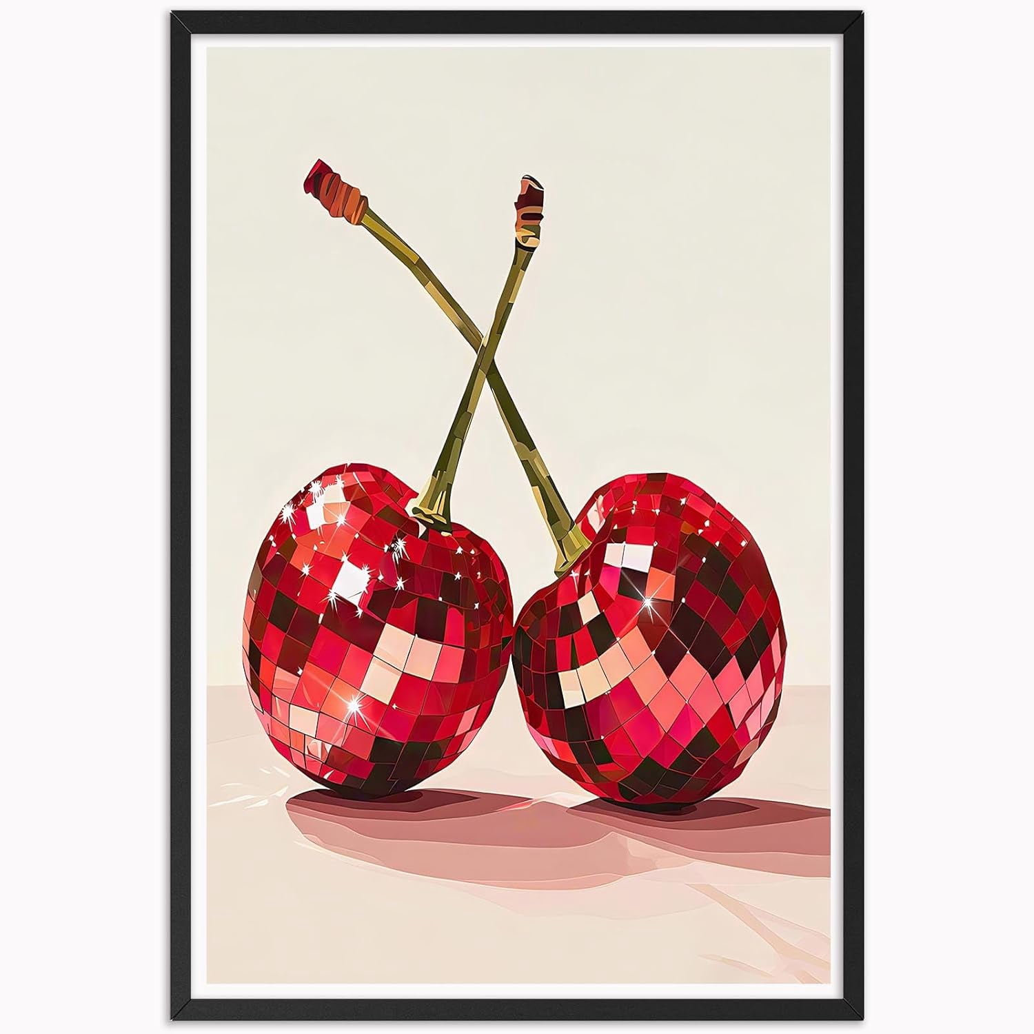 Asdg12s Disco Ball Painting Canvas Trendy Funky Posters Cherry Art ...