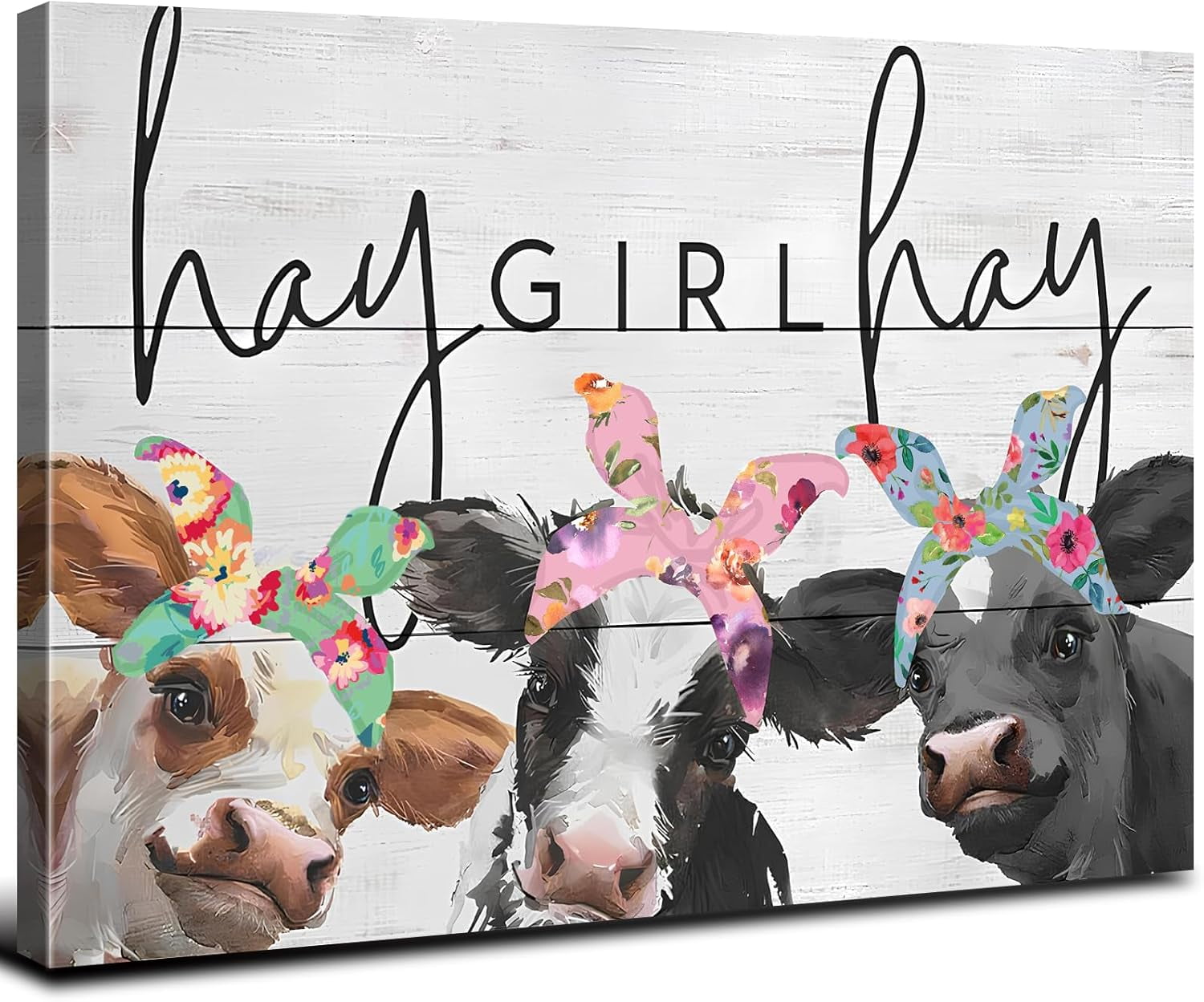 Asdg12s-Extra Large Cow Wall Art for Living Room Funny Cow Canvas ...