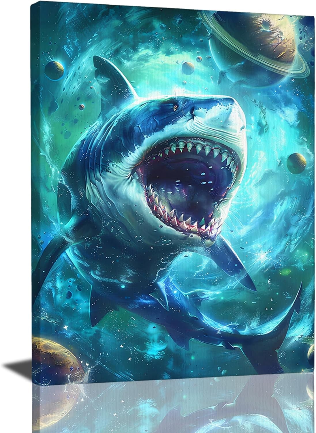 Asdg12s-Fantasy Shark Decor Wall Art Shark Wall Decor Shark Galaxy ...