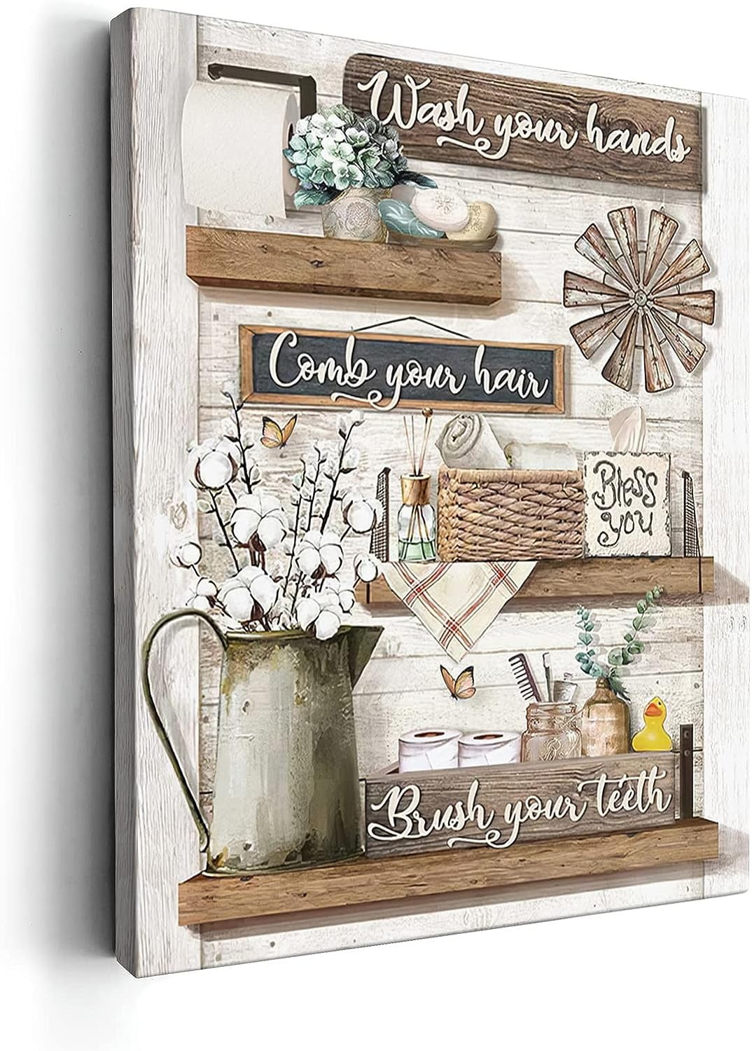Asdg12s-Farmhouse Bathroom Decor Wall Art Cute Bathroom Sign Poster ...