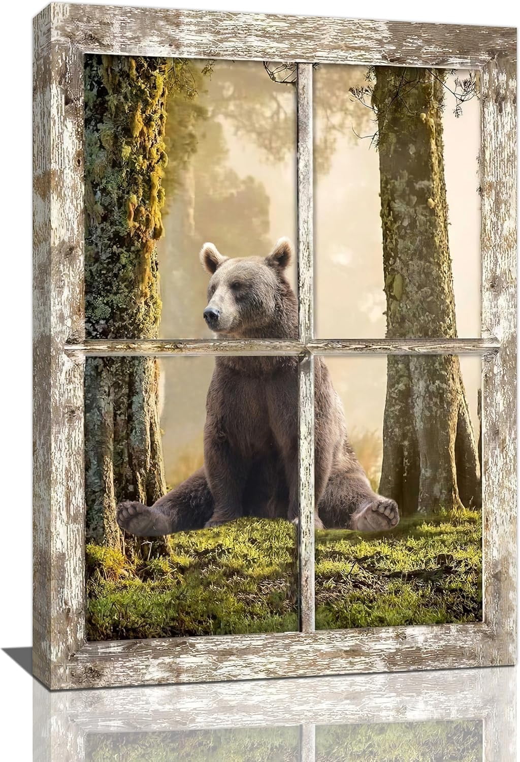 Asdg12s-Farmhouse Forest Bear Wall Art Funny Wild Animal Bear Pictures ...