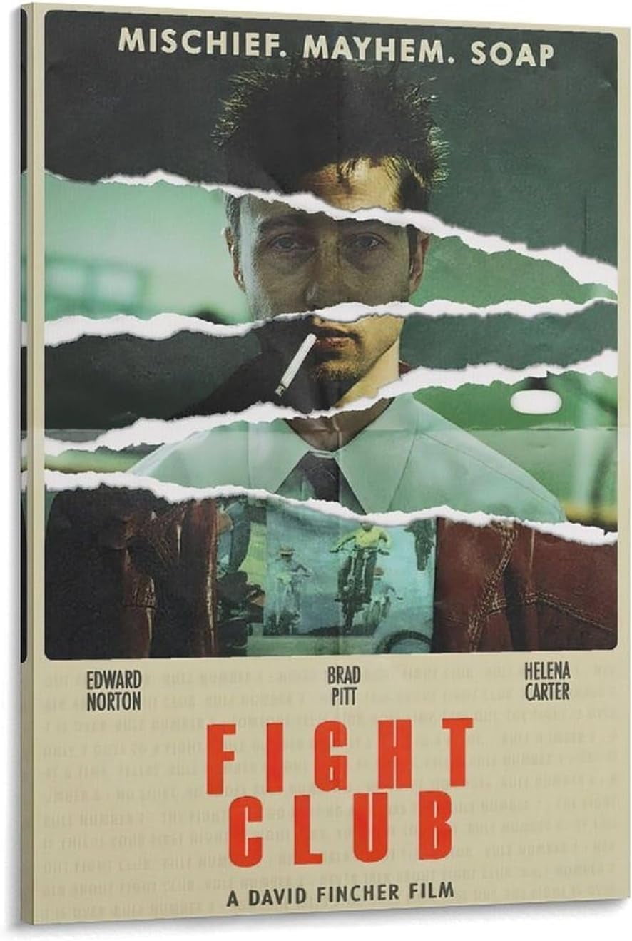 Asdg12s-Fight Club Classic Vintage Movie Aesthetic Poster HD Canvas ...