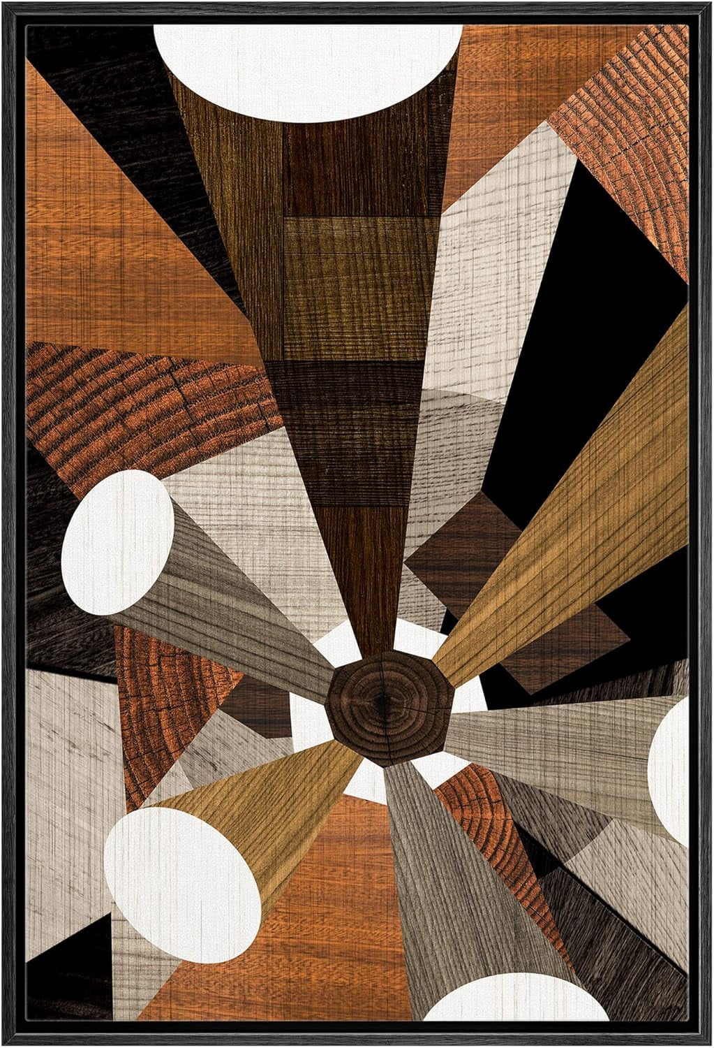 Asdg12s-Framed Canvas Print Wall Art Mid-Century Geometric Collage ...