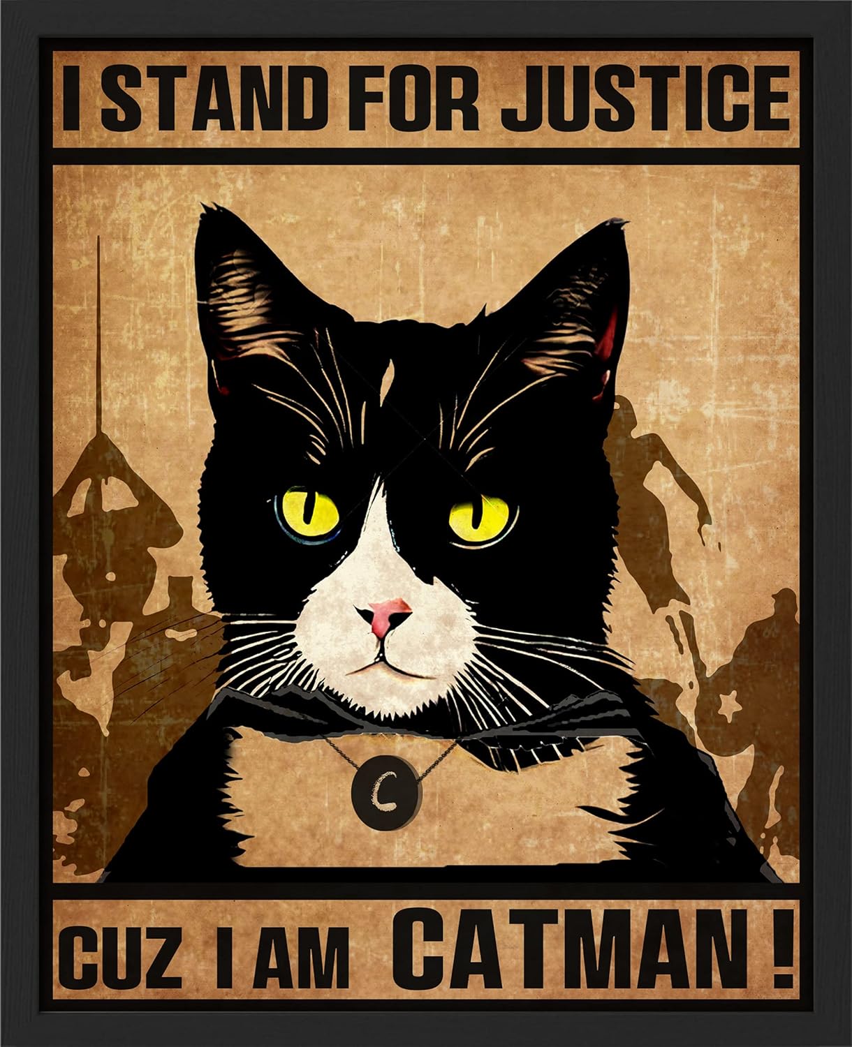 Asdg12s-Framed I Am Catman, Justice, Superhero, Black Cat Wall Art ...