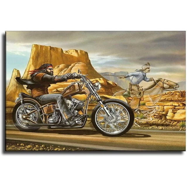 Asdg12s Ghost-Rider Motorcycle Rider Poster Decorative Painting Canvas ...