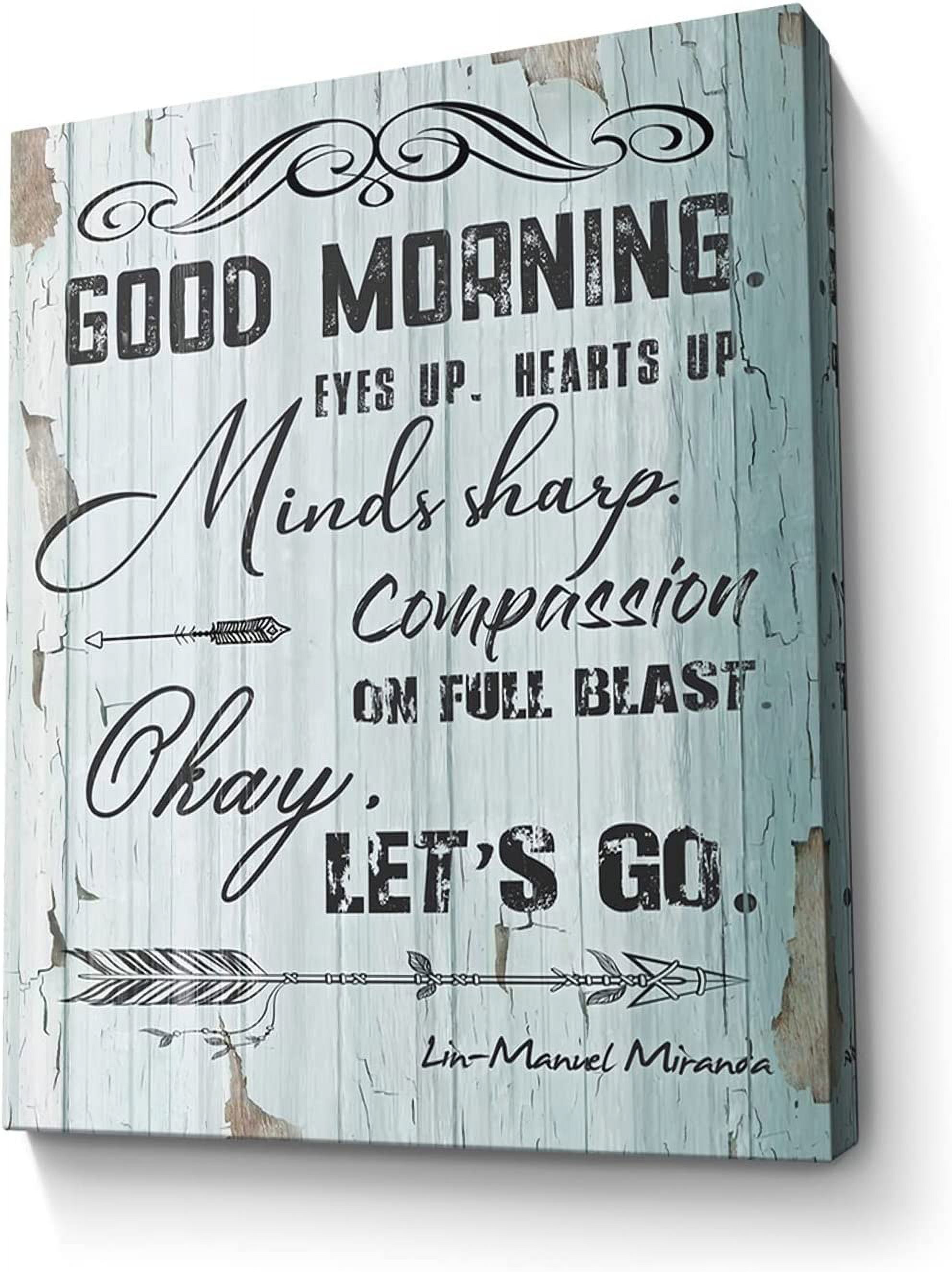 Asdg12s-Good Morning Positive Quotes Canvas Wall Art Motivational ...