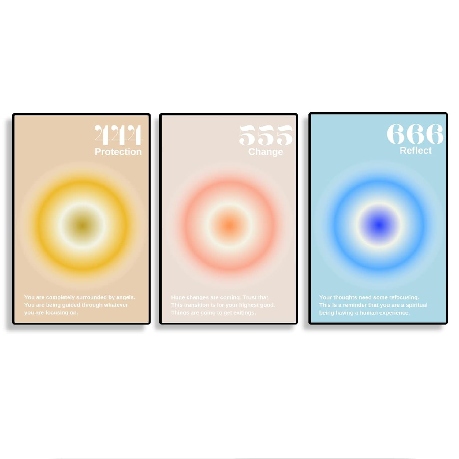 Asdg12s-Gradient Aura Angel Numbers Poster Sets for Room Aesthetic ...