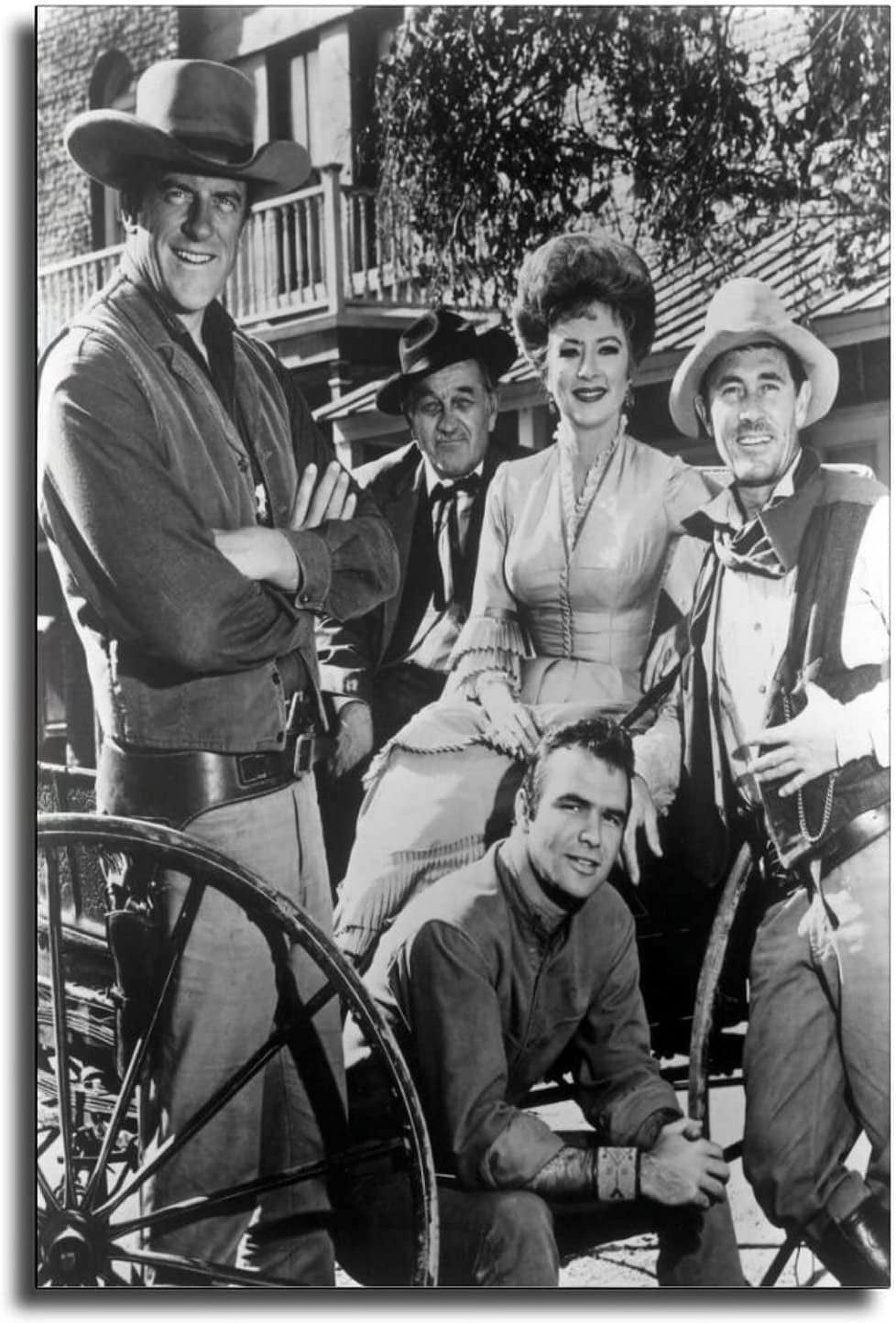 Asdg12s-Gunsmoke Cast Black and White Poster Decorative Painting Canvas ...