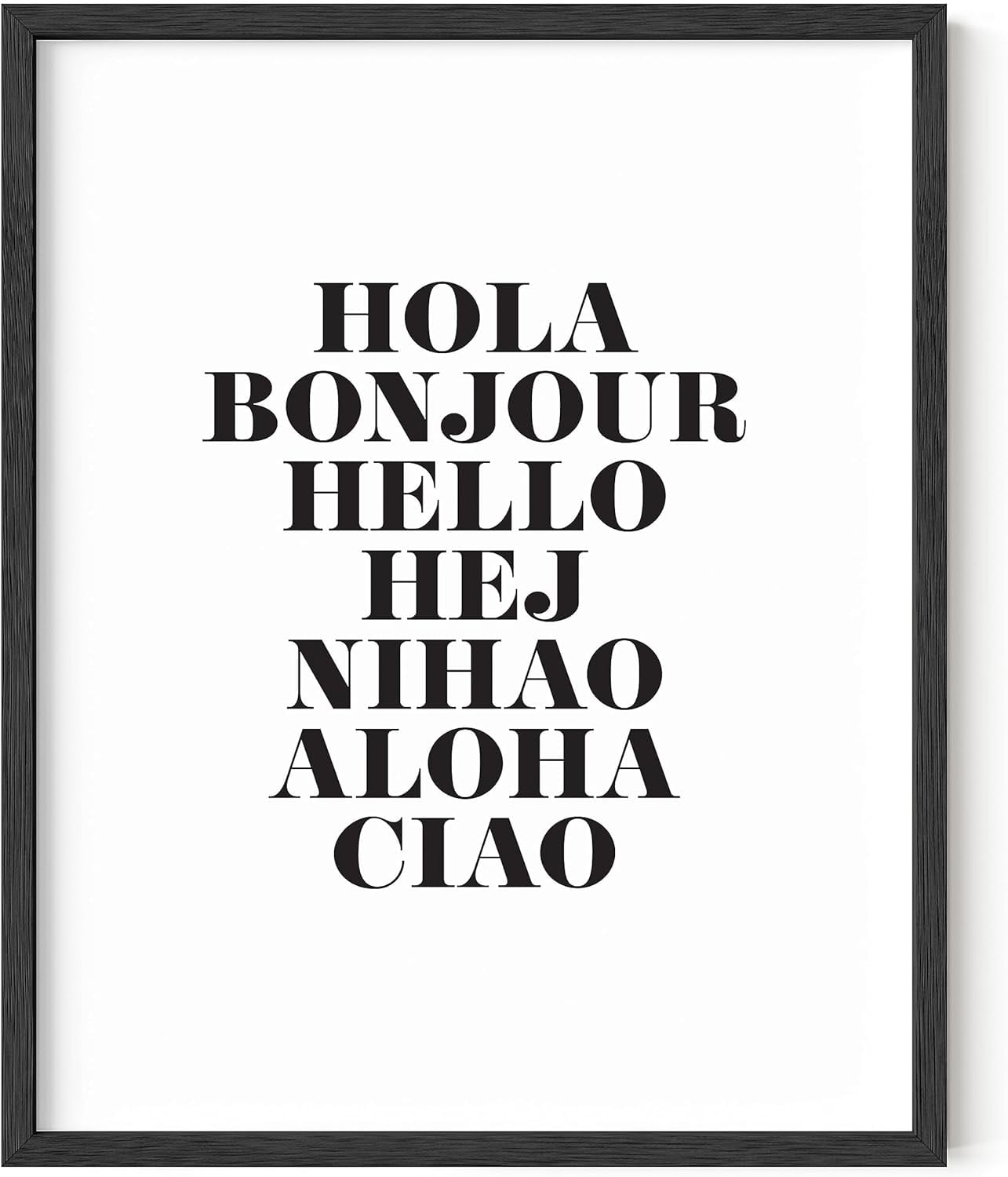 Asdg12s Hello In Different Words Art Print | Minimalist Word Themed ...