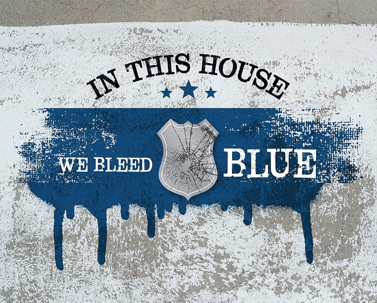 Asdg12s-In This House We Bleed Blue - Wall Decor Art Print with a ...