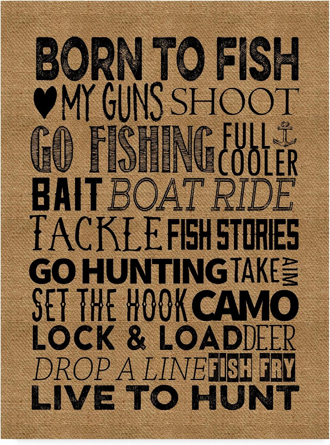 Asdg12s-, -Inch Fishing Hunting Burlap by Marcee Duggar - Walmart.com