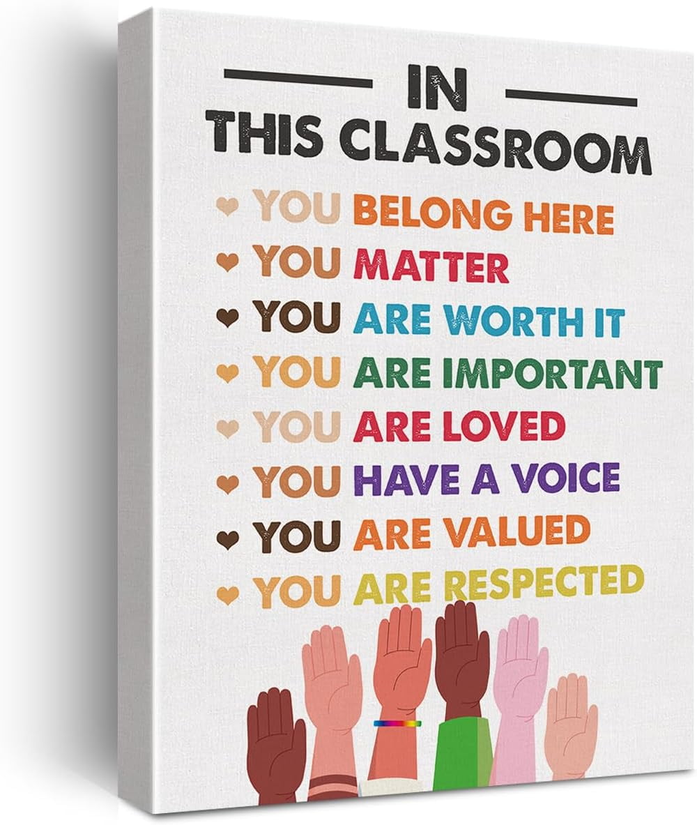 Asdg12s-Inspirational Diversity Wall Art in This Classroom Canvas ...