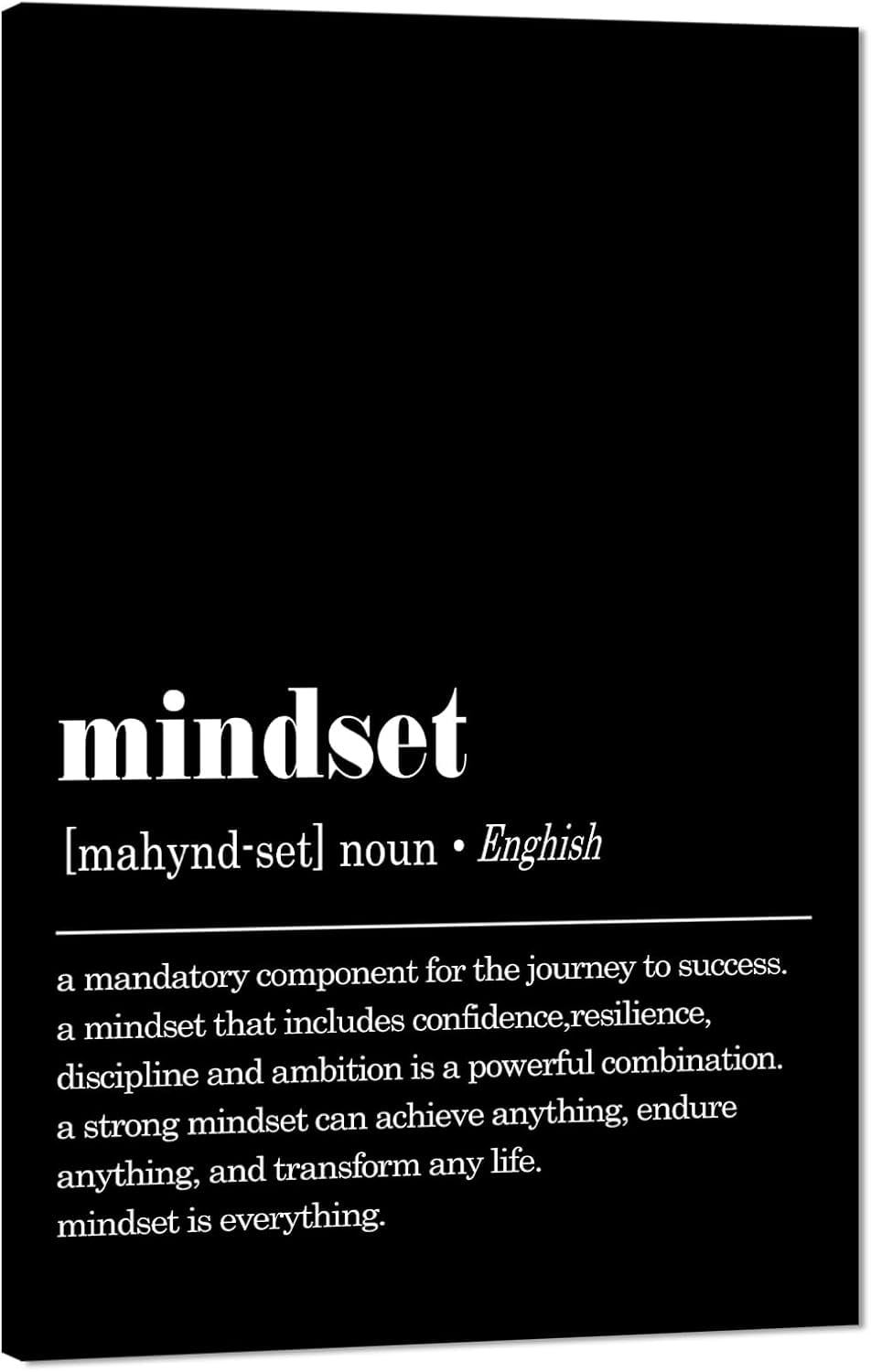 Asdg12s-Inspirational Office Wall Art, Mindset Is Everything Canvas ...