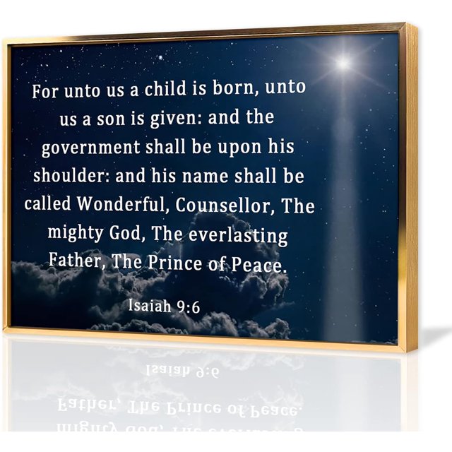 Asdg12s-Isaiah 9:6 Motivational Quote Canvas Painting Modern Abstract ...