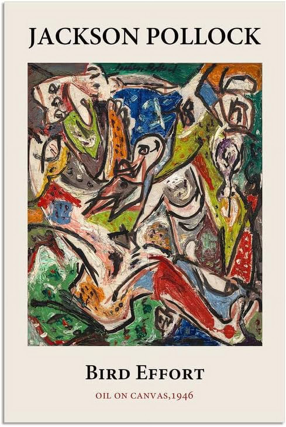Asdg12s Jackson Pollock Canvas Print Poster,The Bird Effort Abstract ...