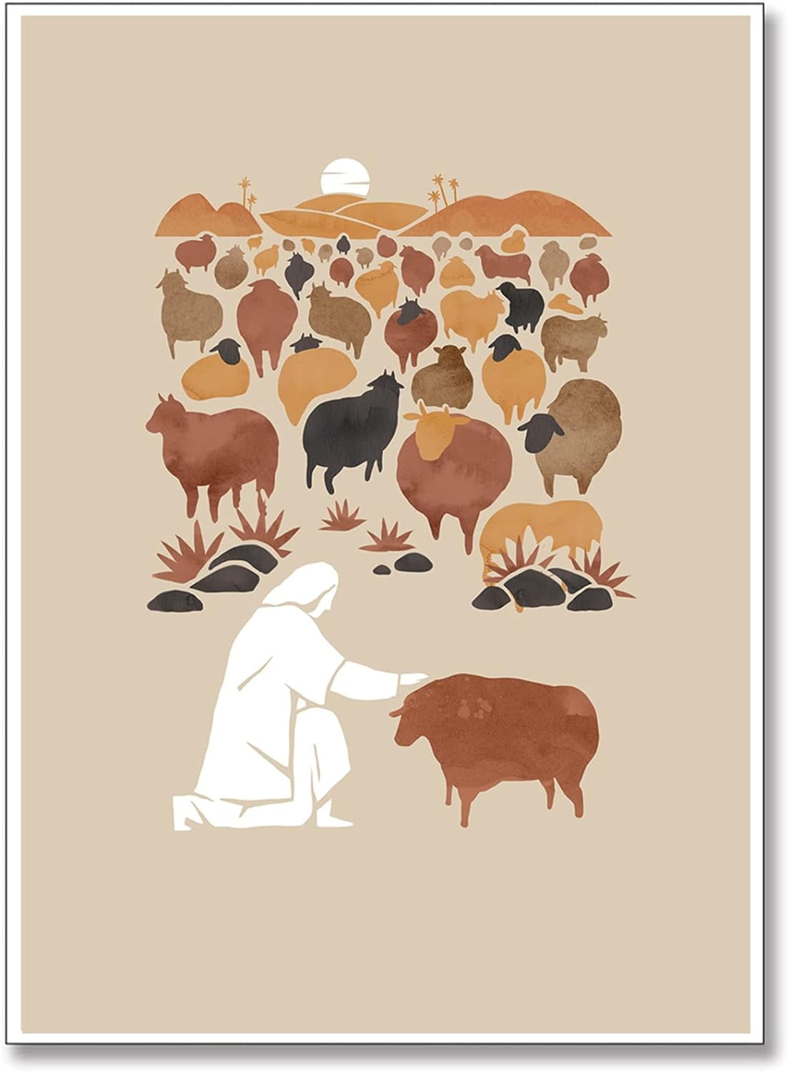 Asdg12s-Jesus Christ the Good Shepherd Canvas Wall Art Colorful The ...