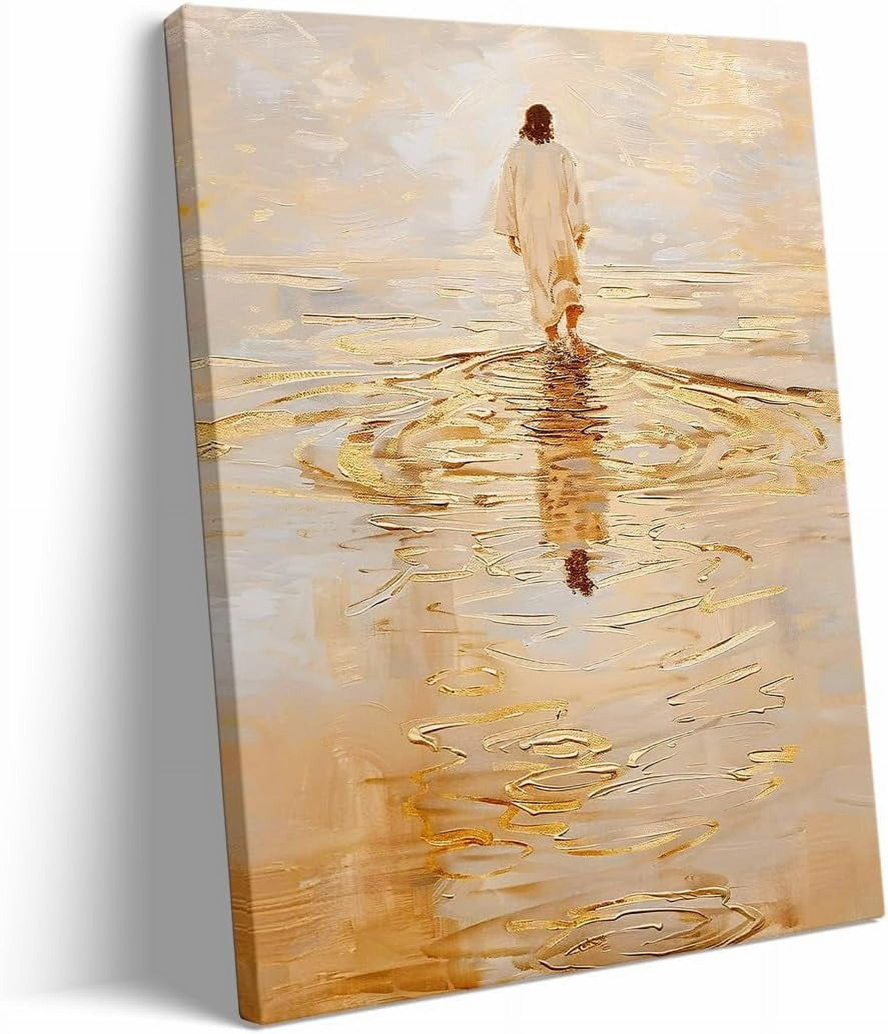 Asdg12s-Jesus Christ Walking on Water Print, Christian Oil Painting ...