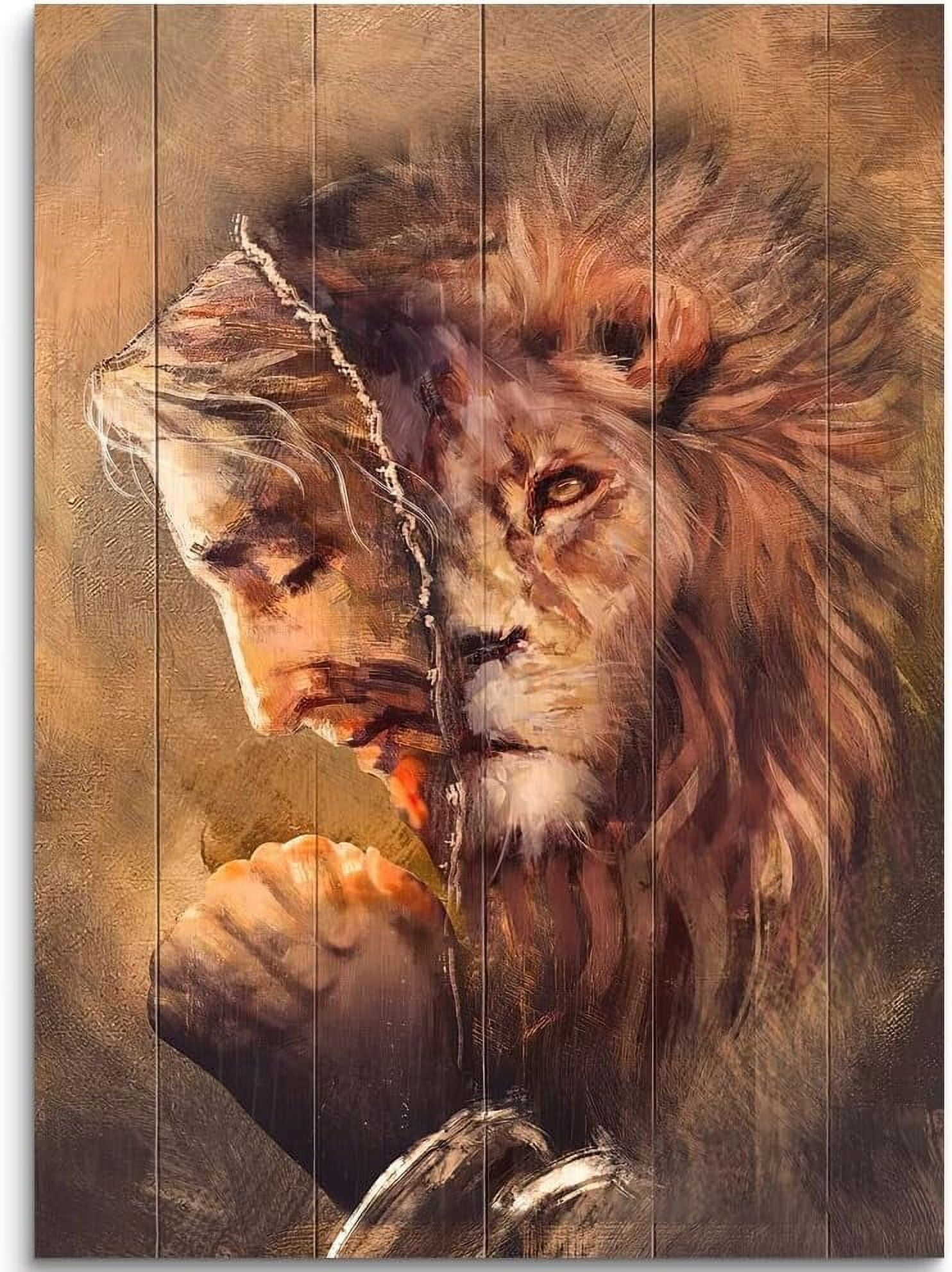 Asdg12s- Jesus and Lion Face Wall Art Picture Of Jesus Painting ...
