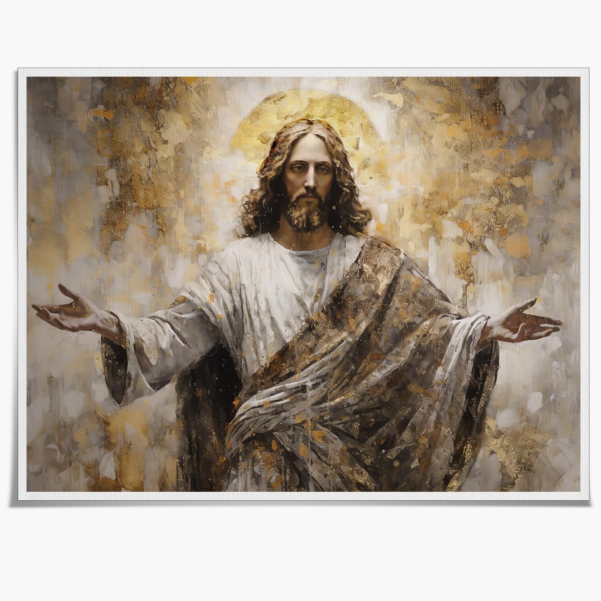 Asdg12s-Jesus Paintings Wall Art Christian Canvas Print Poster White ...