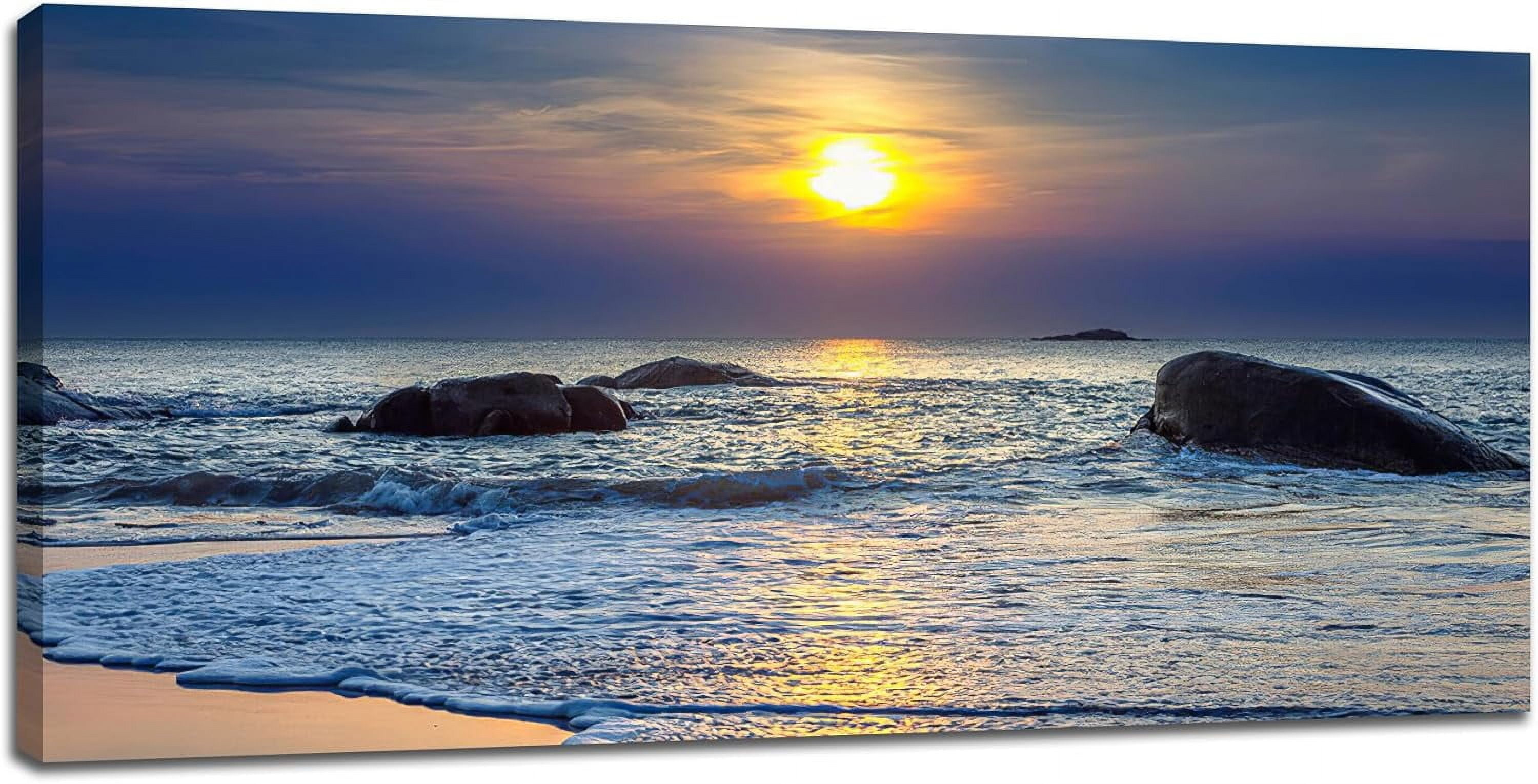 Asdg12s-KSIW-Beach Coastal Canvas Large Wall Art for Living Room Ocean ...