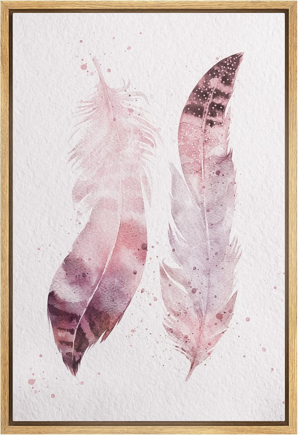 Asdg12s-KSIW- Canvas Print Wall Art Pink White Watercolor Pastel Bird ...