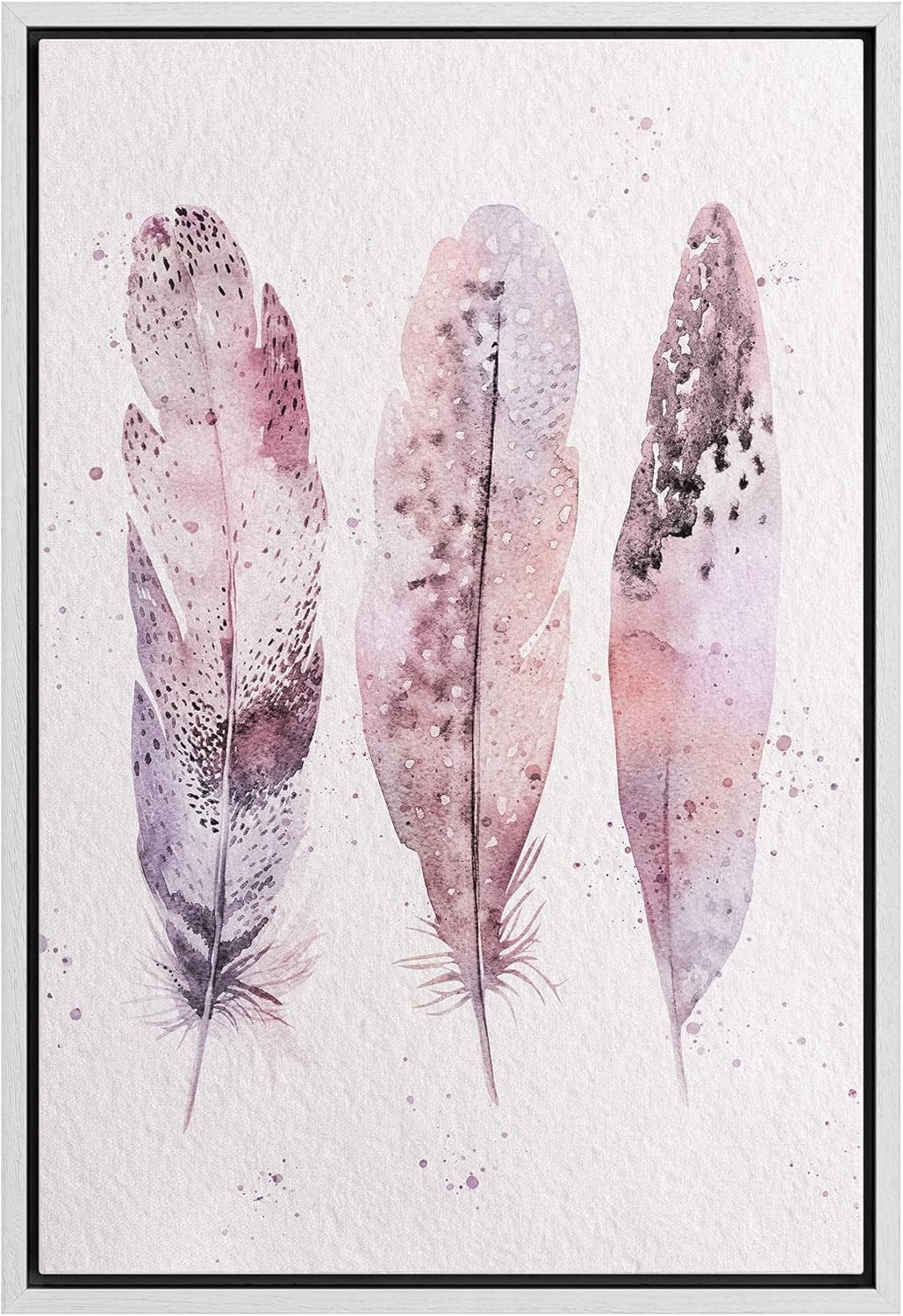 Asdg12s-KSIW- Canvas Print Wall Art Purple Watercolor Pastel Bird ...