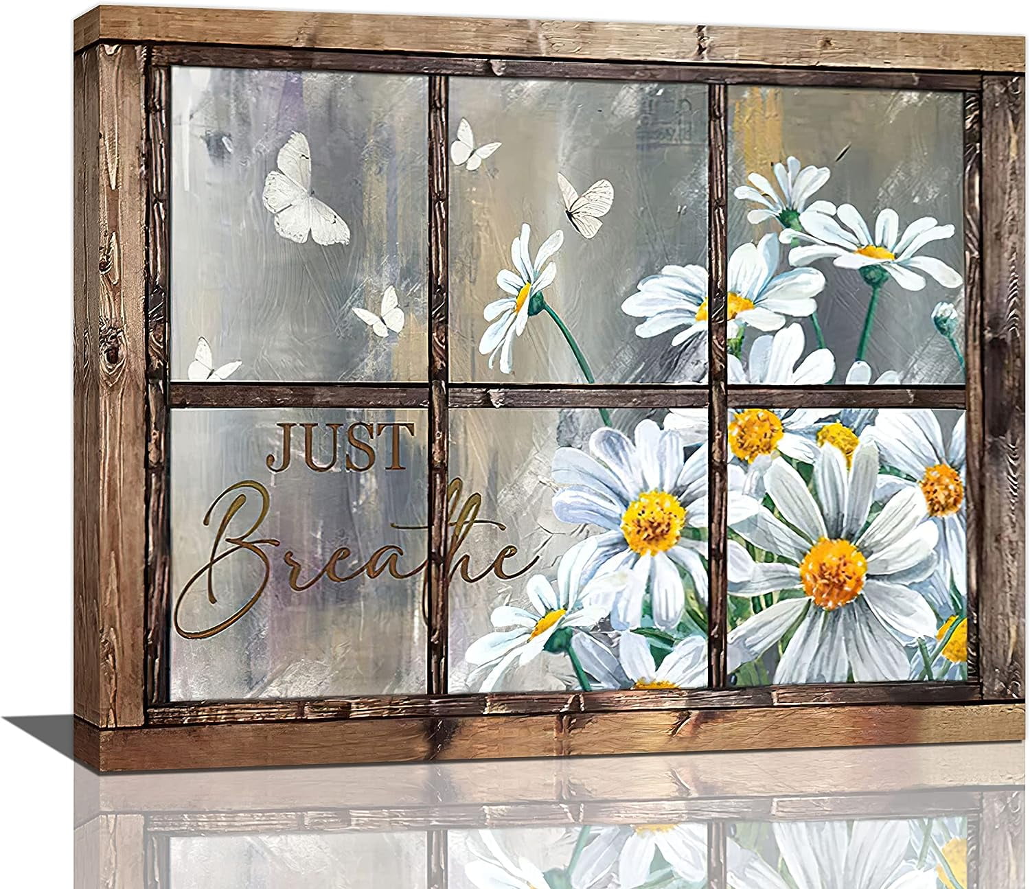 Asdg12s-KSIW-Daisy Wall Decor Rustic Flower Art Farmhouse Window ...