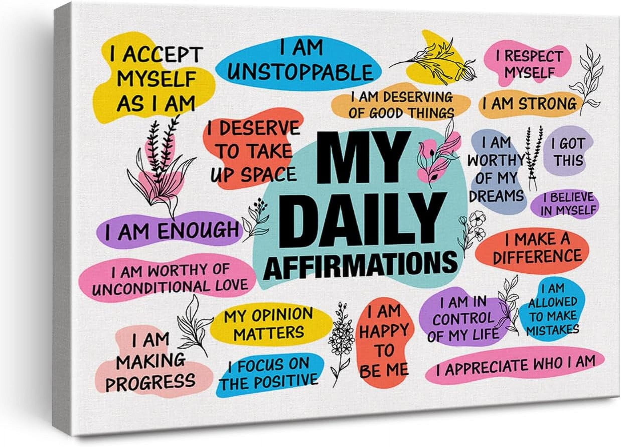 Asdg12s-KSIW-Inspirational Affirmations Poster Canvas Wall Art for ...