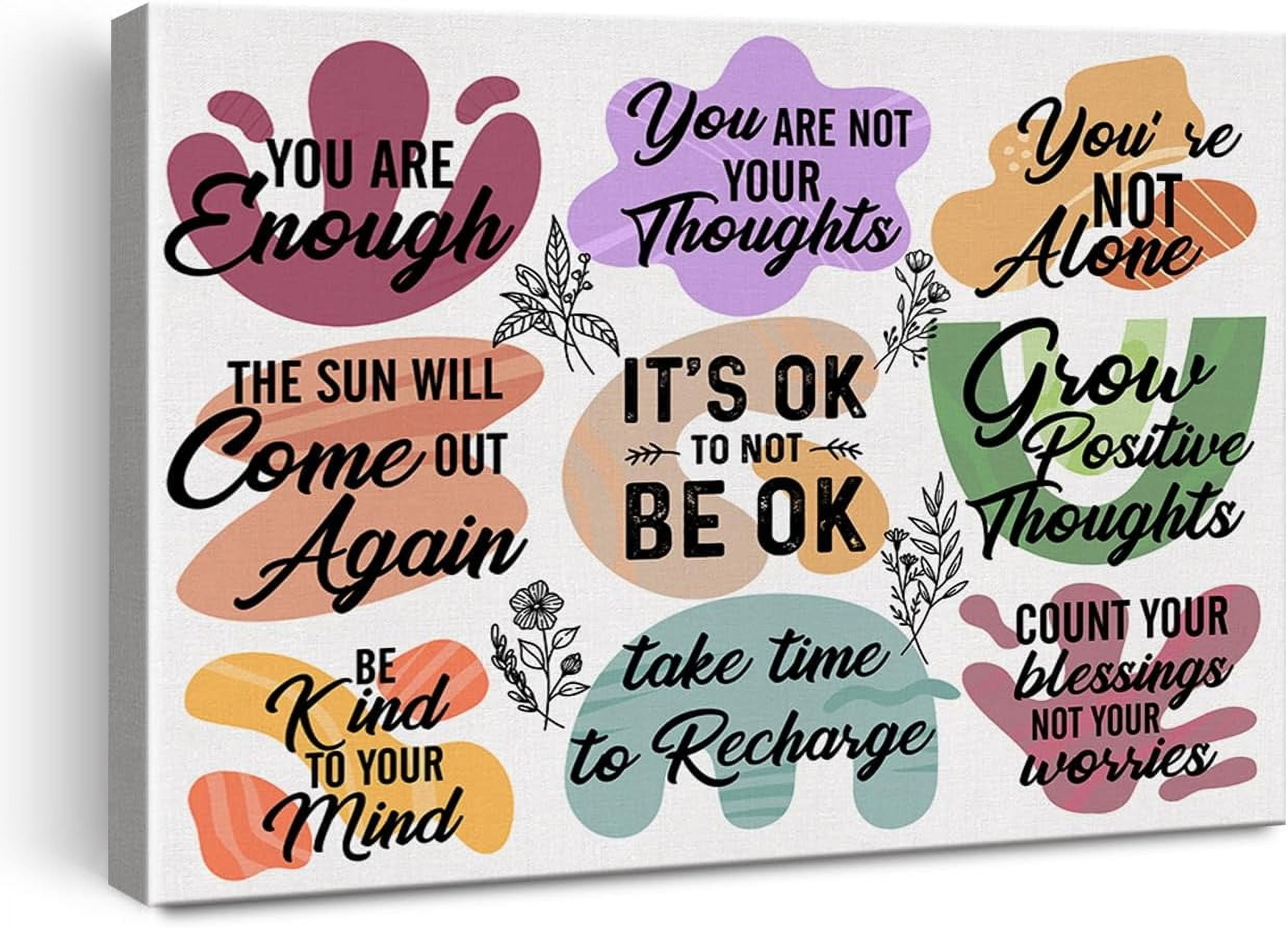 Asdg12s-KSIW-Inspirational Mental Health Poster Canvas Wall Art for ...