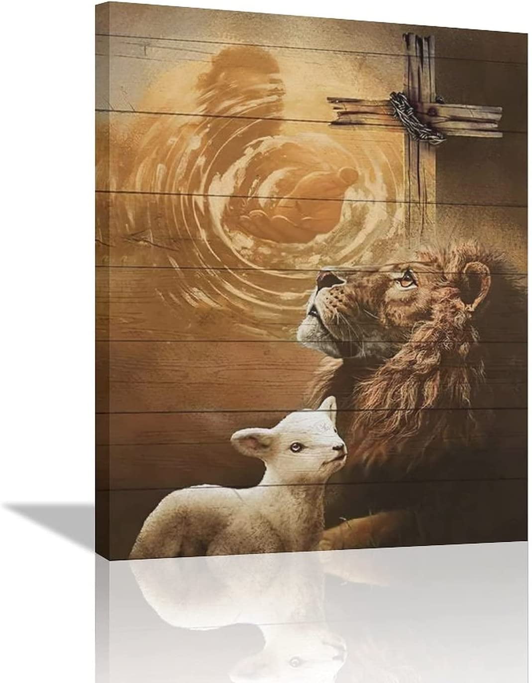 Asdg12s-KSIW-Jesus Lion and Lamb Canvas Wall Art Decor Gifts for ...