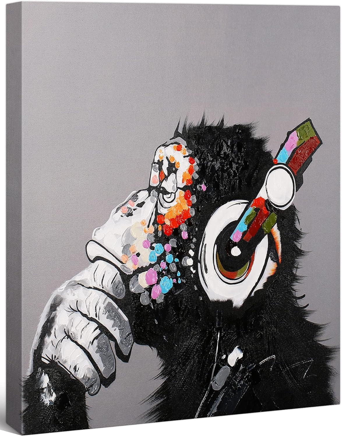 Asdg12s-KSIW-Modern Pop Art Decor - - Thinking Monkey With Headphones ...