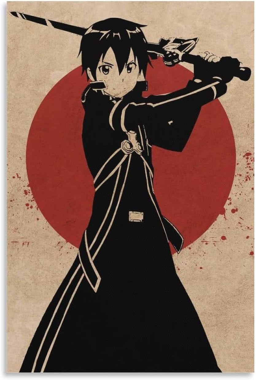 Asdg12s Kirito Sword Art Online SAO Anime Poster Decorative Painting ...