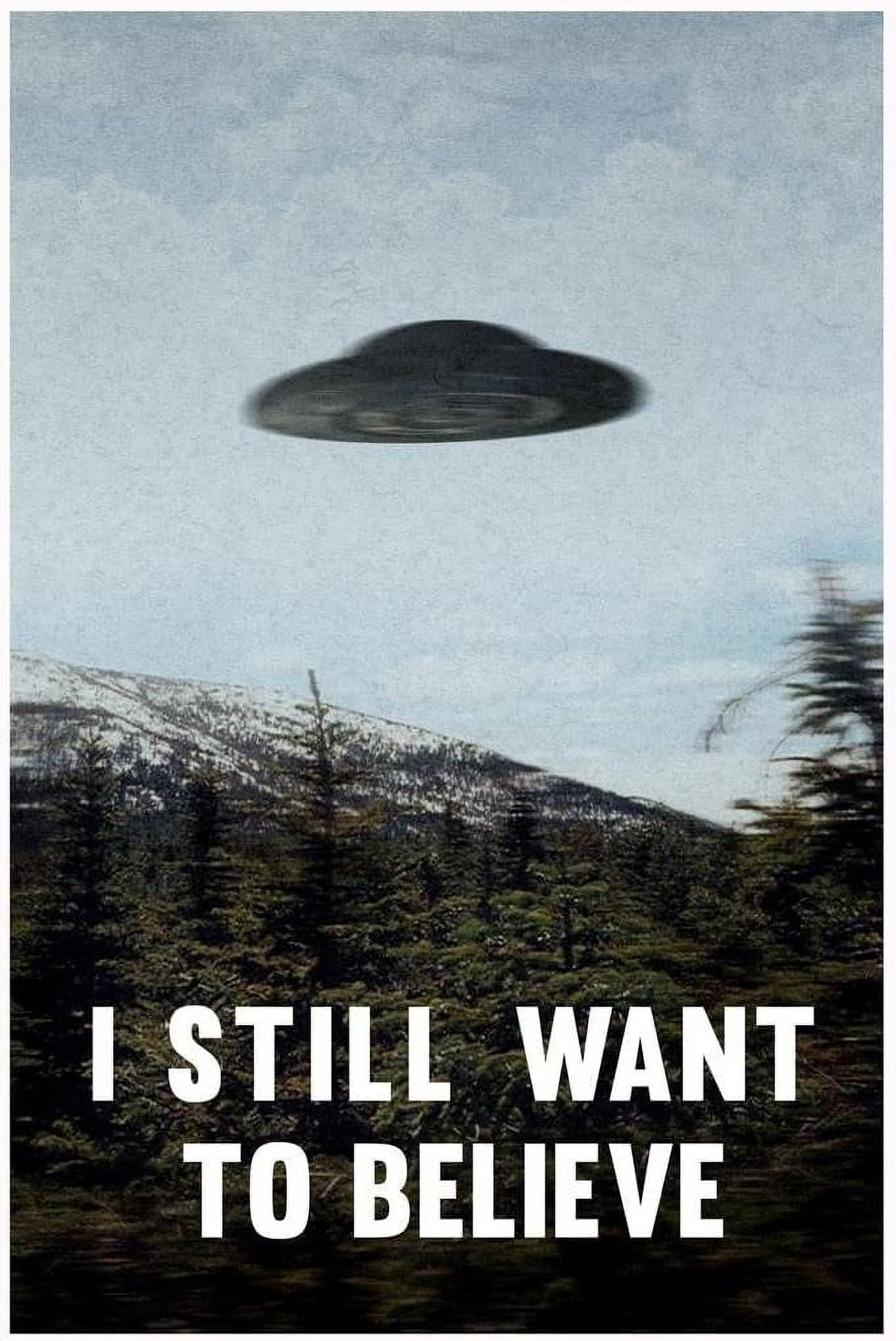 Asdg12s-Laminated I Still Want To Believe UFO Flying Saucer Aliens TV ...